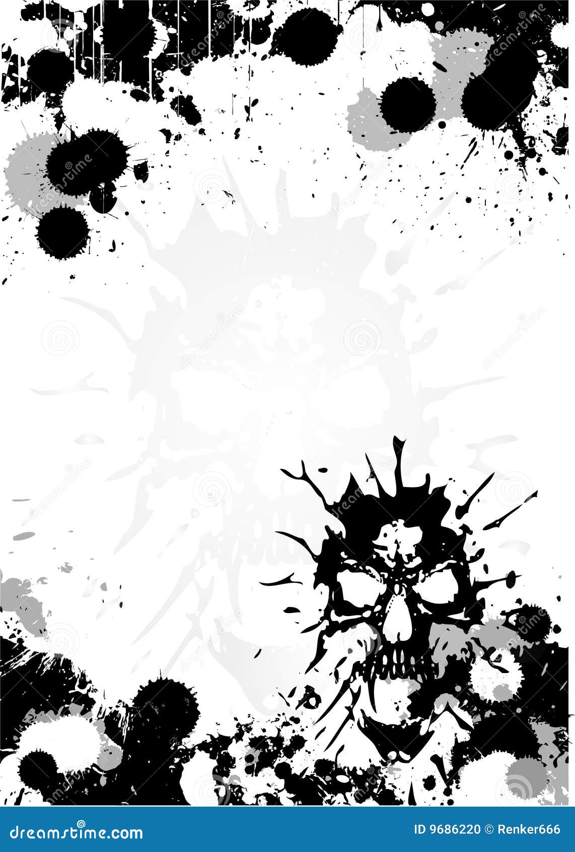 Skull poster background stock vector. Illustration of frame - 9686220