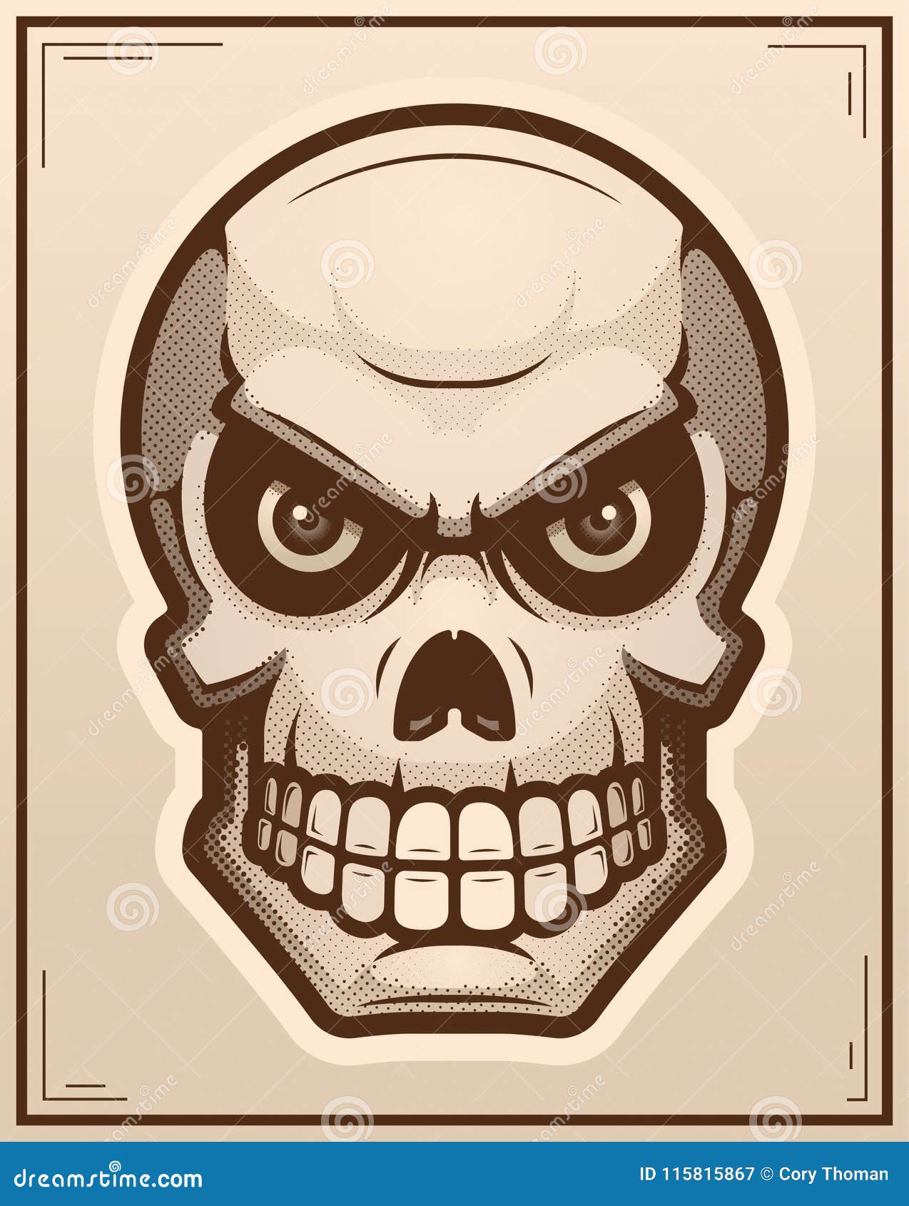 Skull Poster Illustration stock vector. Illustration of skeleton ...
