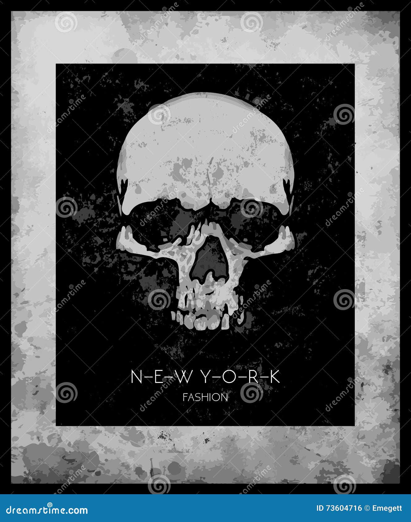 Skull print stock vector. Illustration of dark, grunge - 73604716