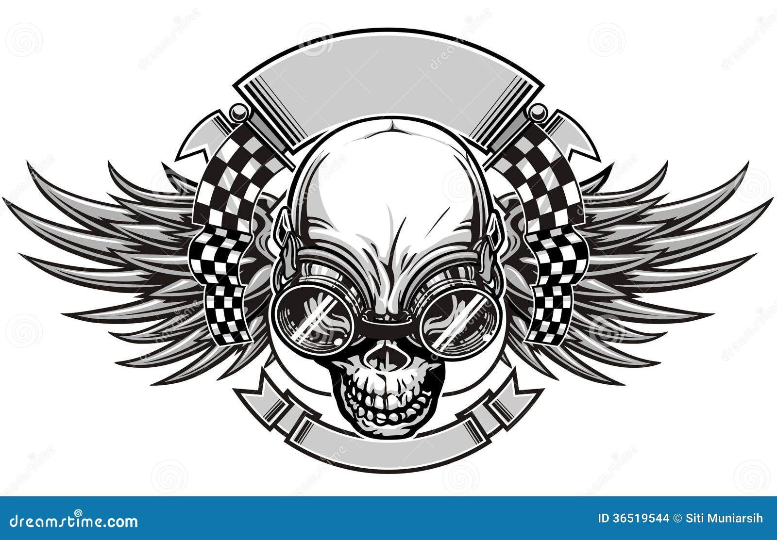 Skull racing stock vector. Illustration of skull, spooky - 36519544
