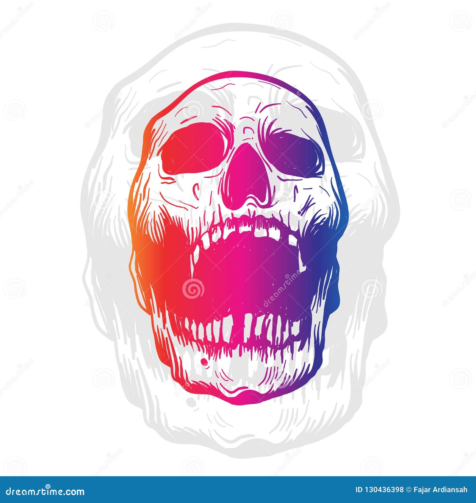 Skull rainbow color stock vector. Illustration of eagle - 130436398