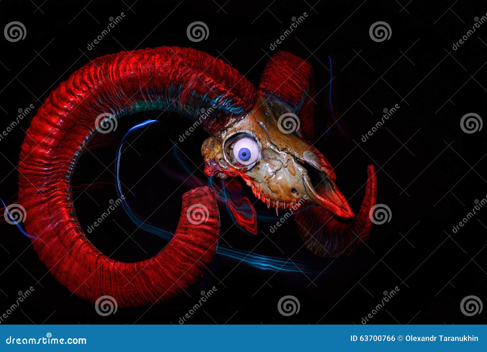 Skull of ram with evil eye stock photo. Image of evil - 63700766