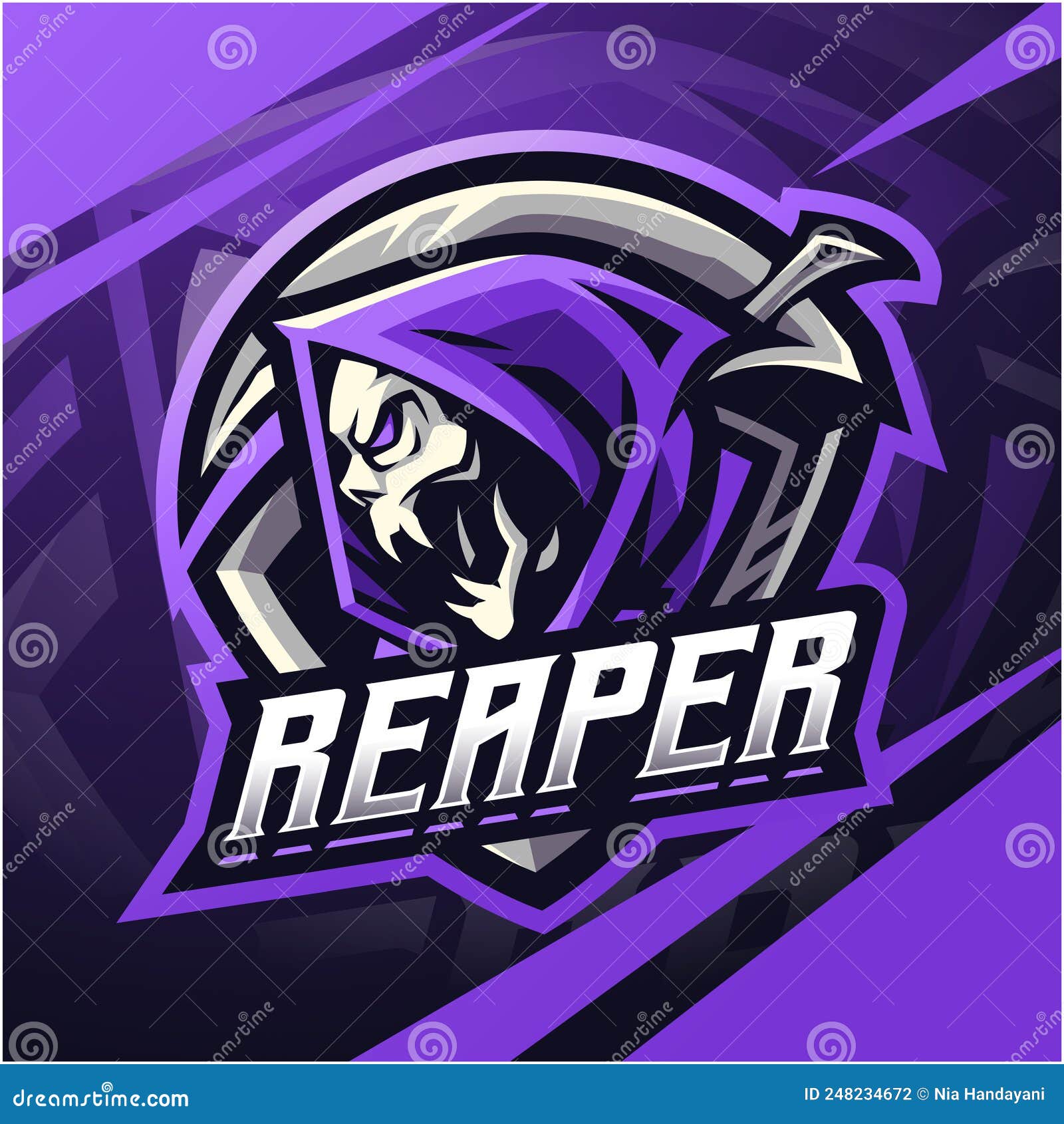 Skull Reaper Logo Mascot Design Stock Vector - Illustration of dead ...