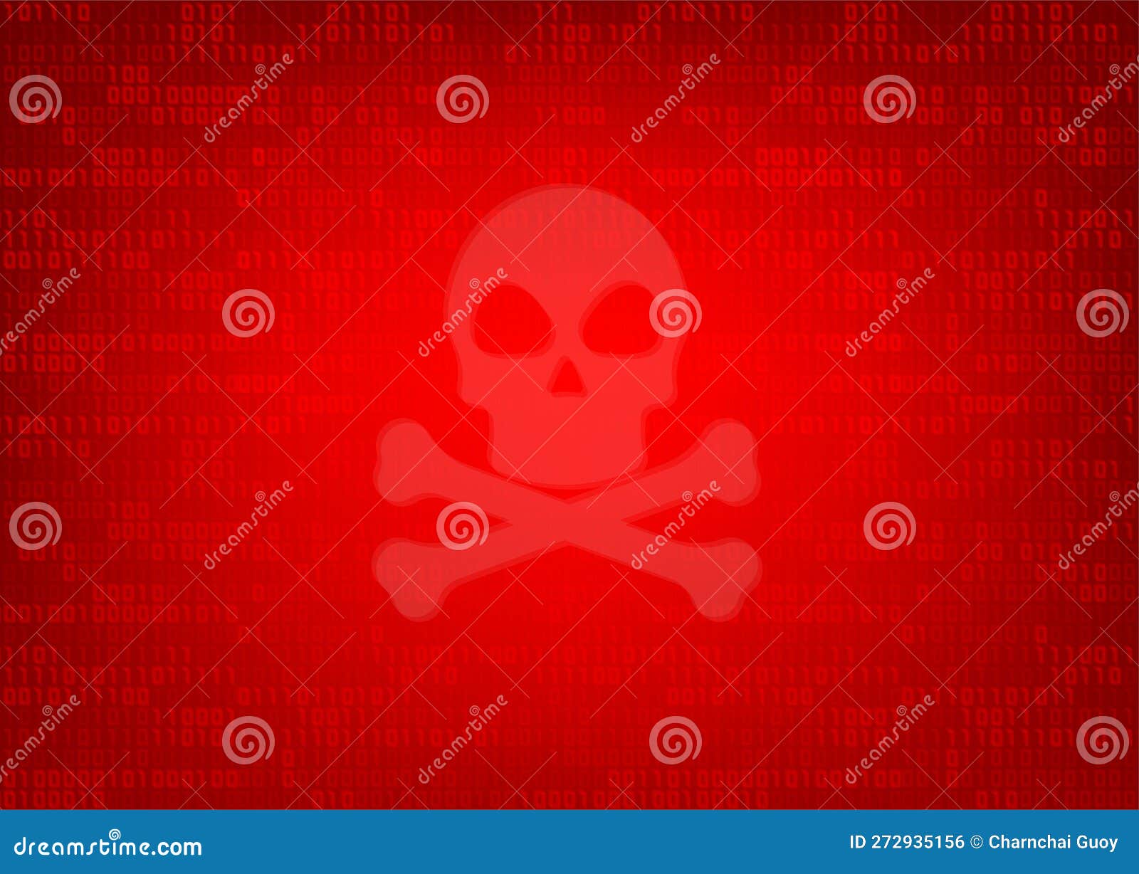 Skull on Red Binary Code Number Background Stock Vector - Illustration of privacy, internet ...