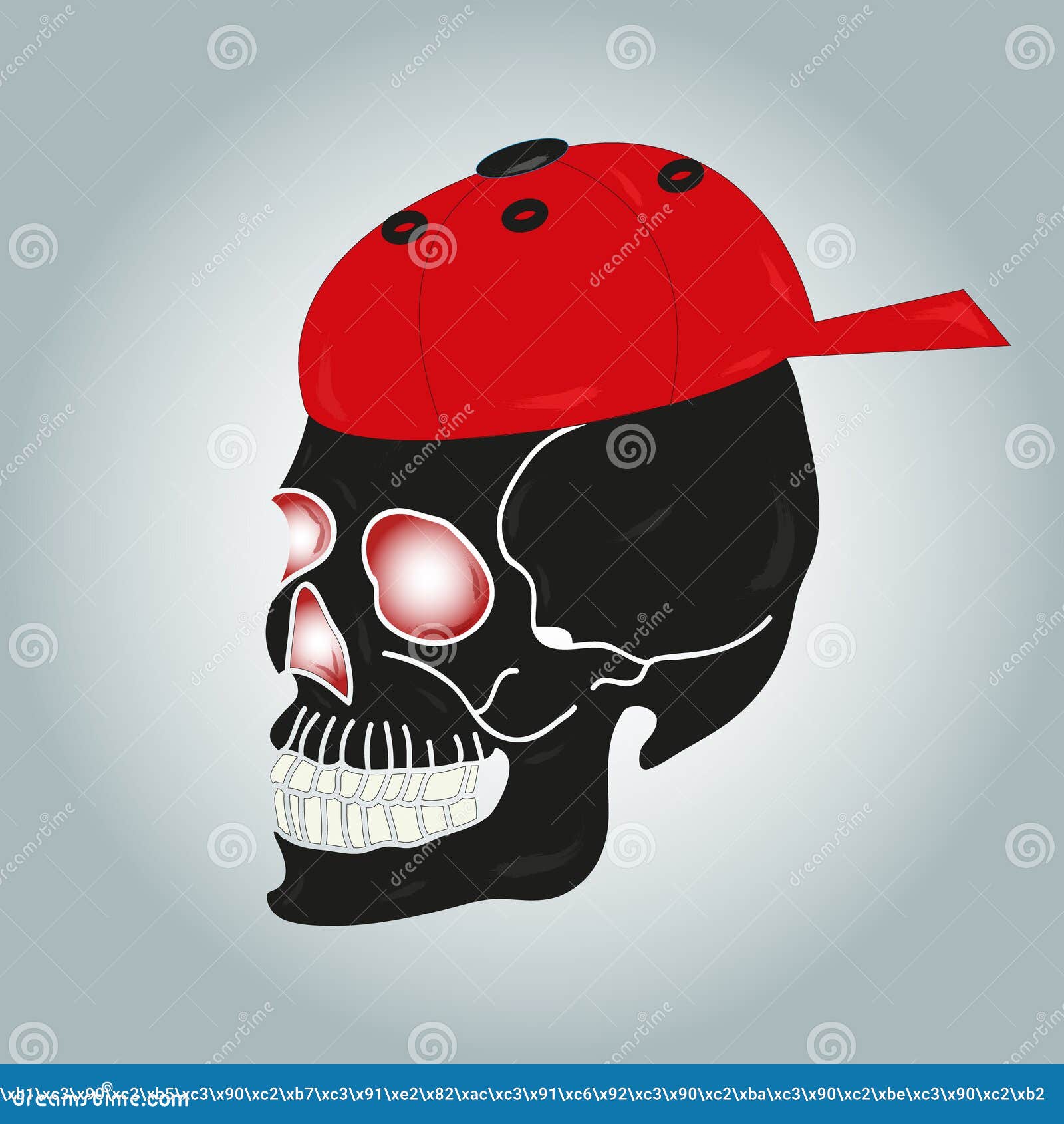 The Skull in the Red Bitbake Stock Vector - Illustration of health ...