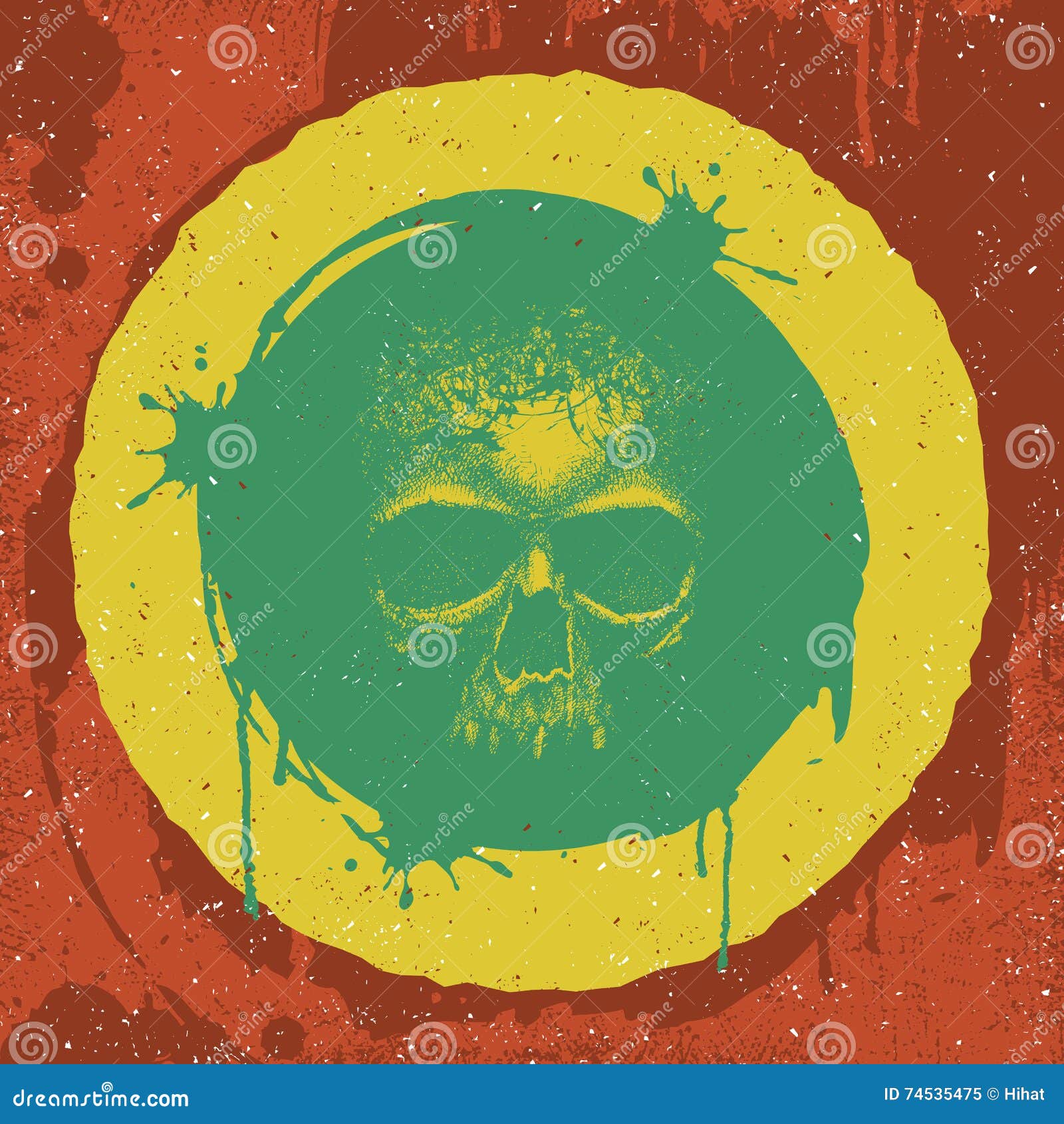 Skull Reggae Graphic Design. Stock Vector - Illustration of pattern ...