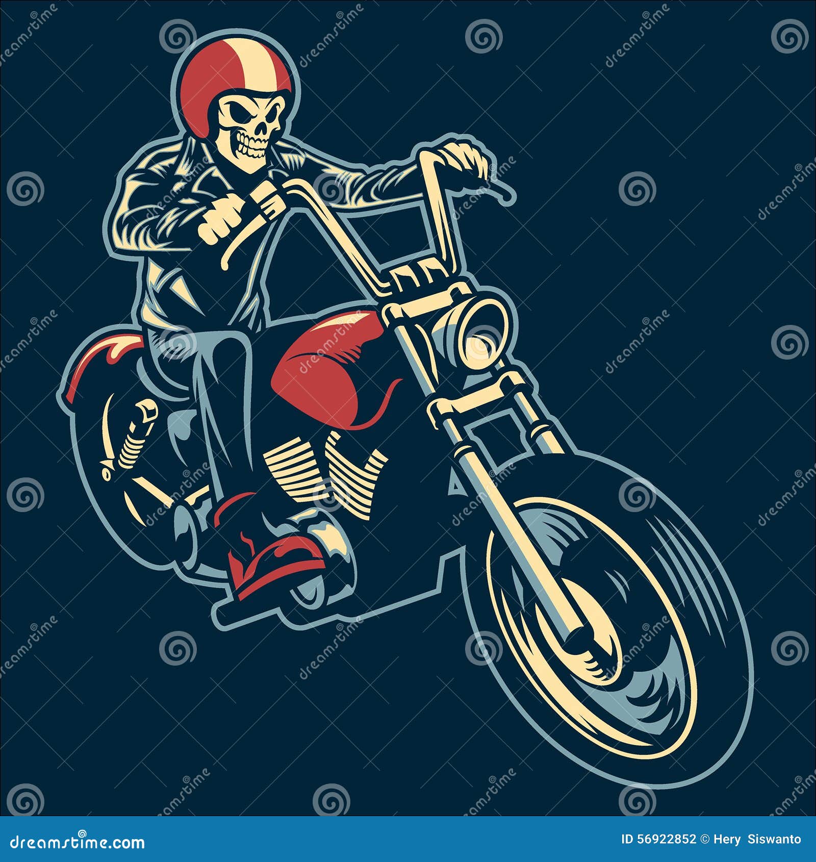 Skull Ride a Big Motorcycle Stock Vector - Illustration of motorcycle ...