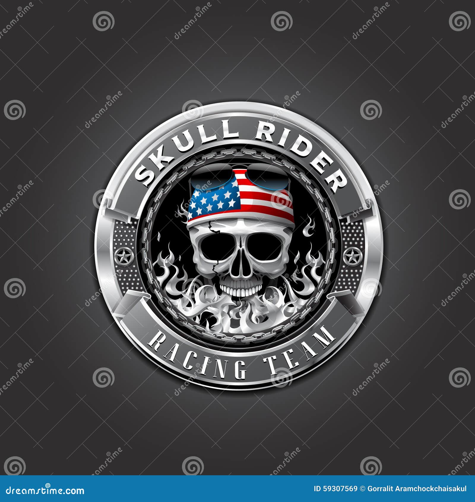 Skull rider logo stock vector. Illustration of fire, american - 59307569