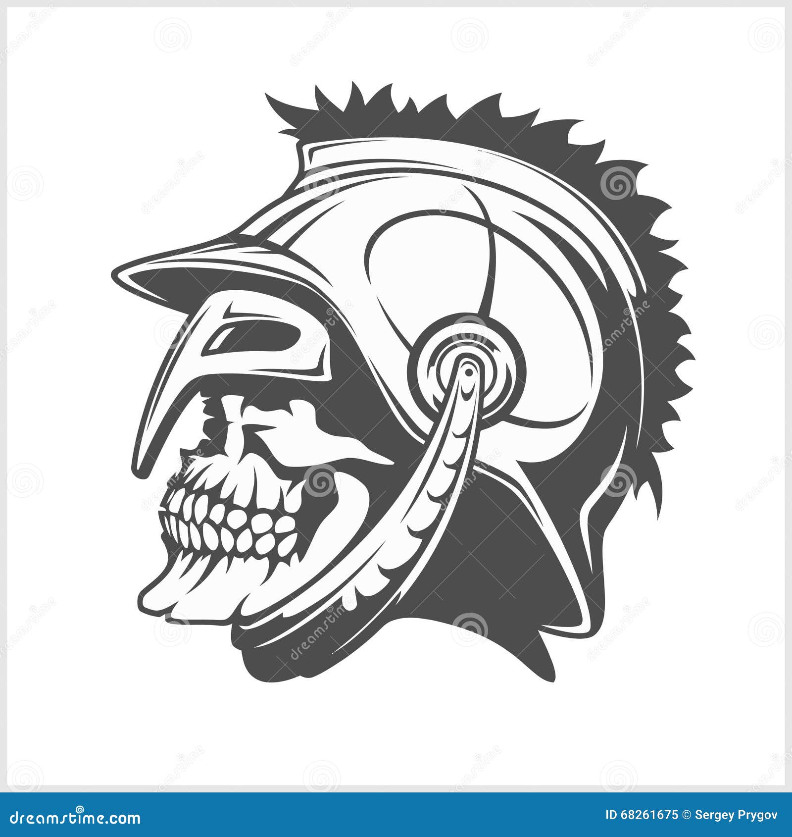 Skull Roman Legionary - Skull in Helmet. Stock Vector - Illustration of ...