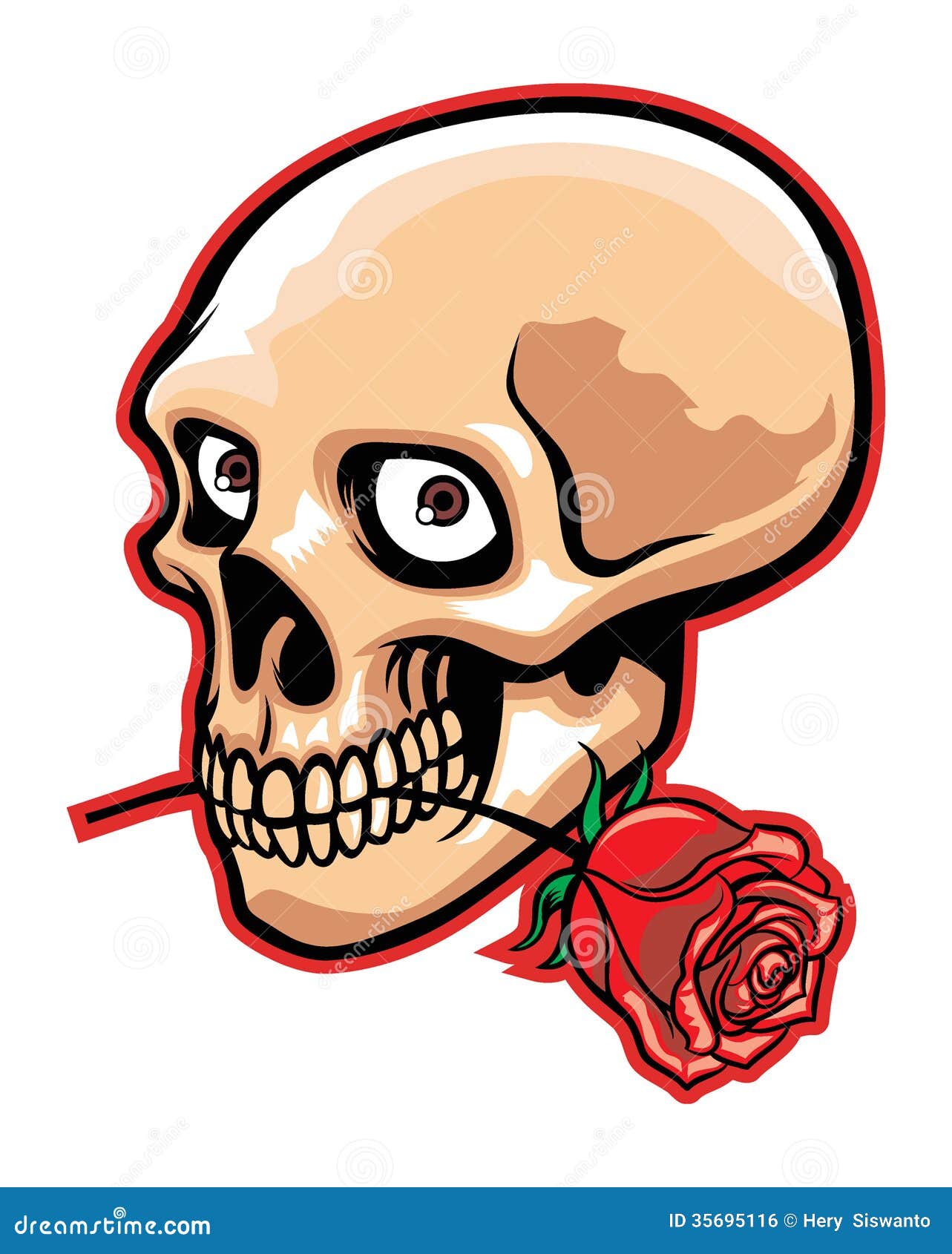 Skull Bite A Dagger Vector Illustration | CartoonDealer.com #39723972