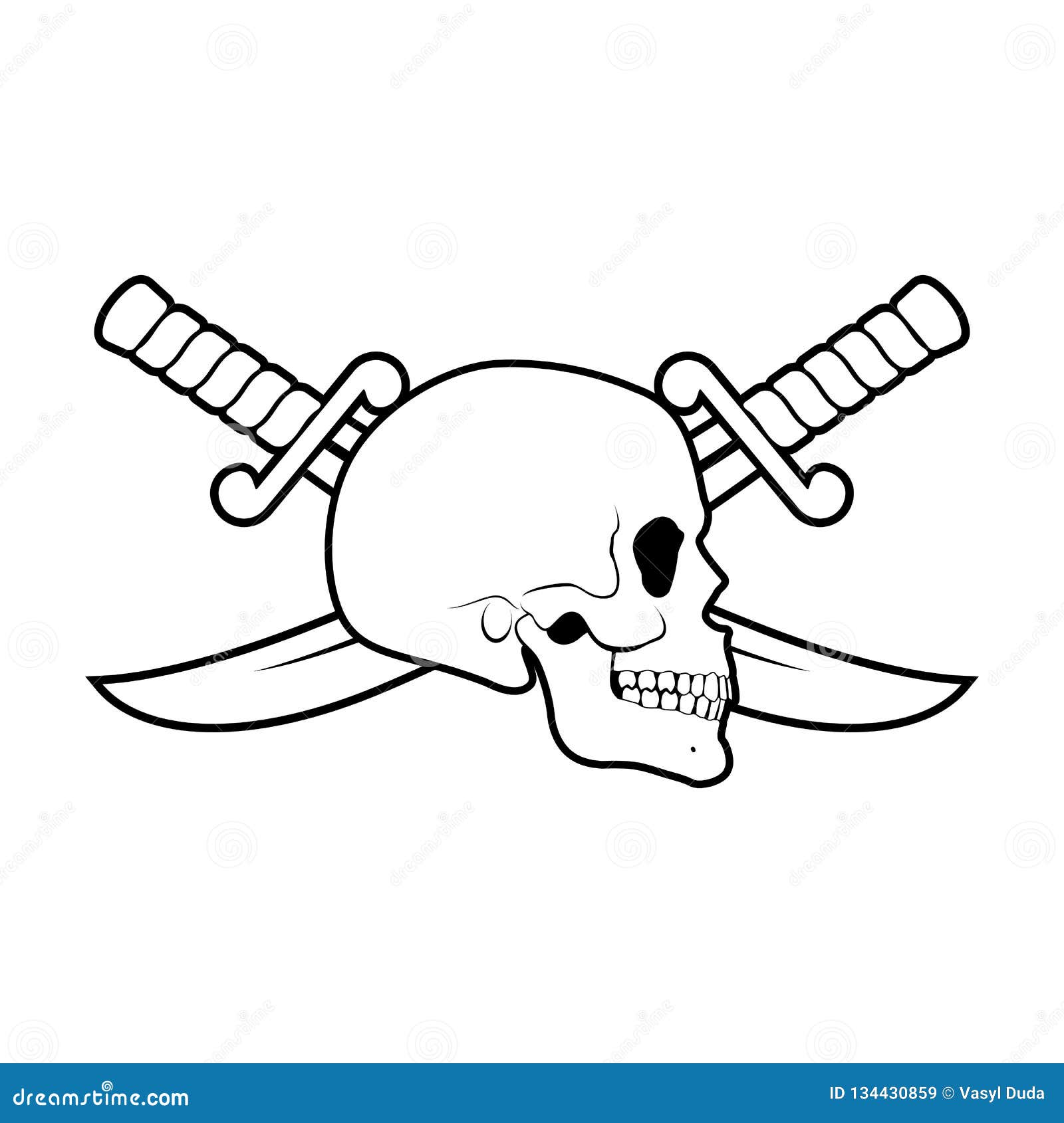 Skull_and_saber_BW_Simbol_Pirates Иллюстрация вектора - иллюстрации ...