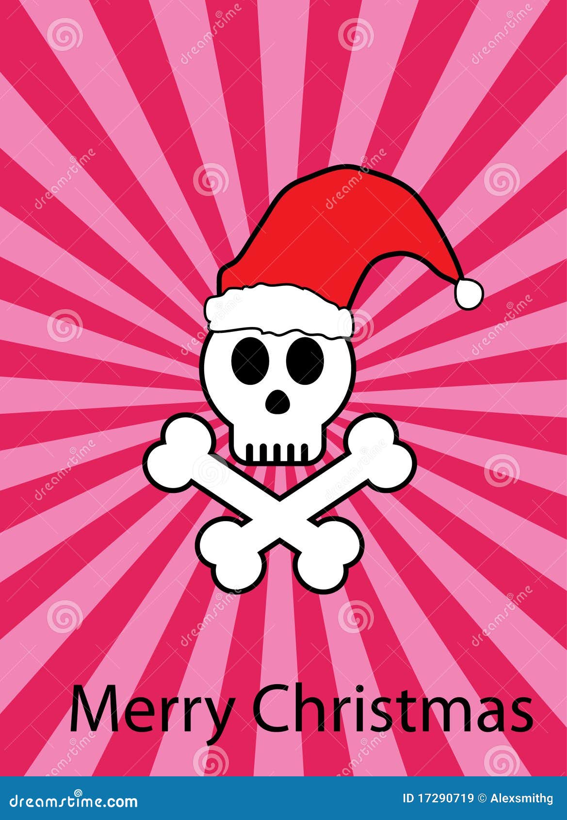 Skull in santa hat stock illustration. Illustration of christmas - 17290719