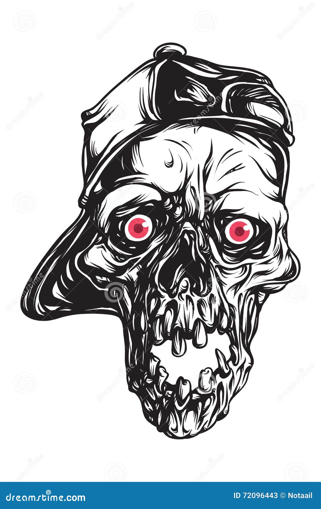 Skull scream stock vector. Illustration of frightening - 72096443