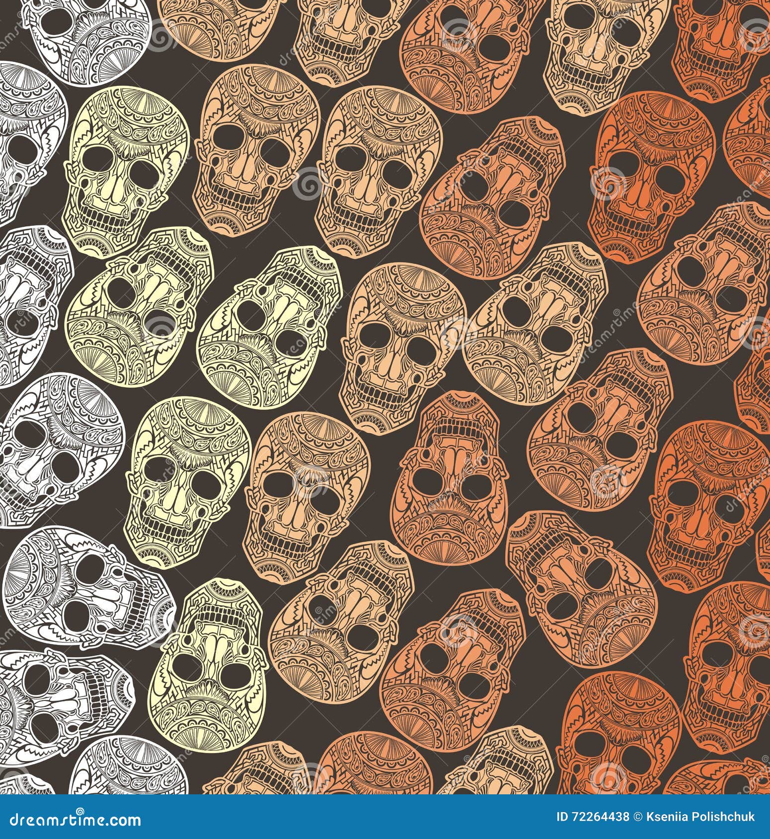 Skull Seamless Background stock vector. Illustration of celebration ...