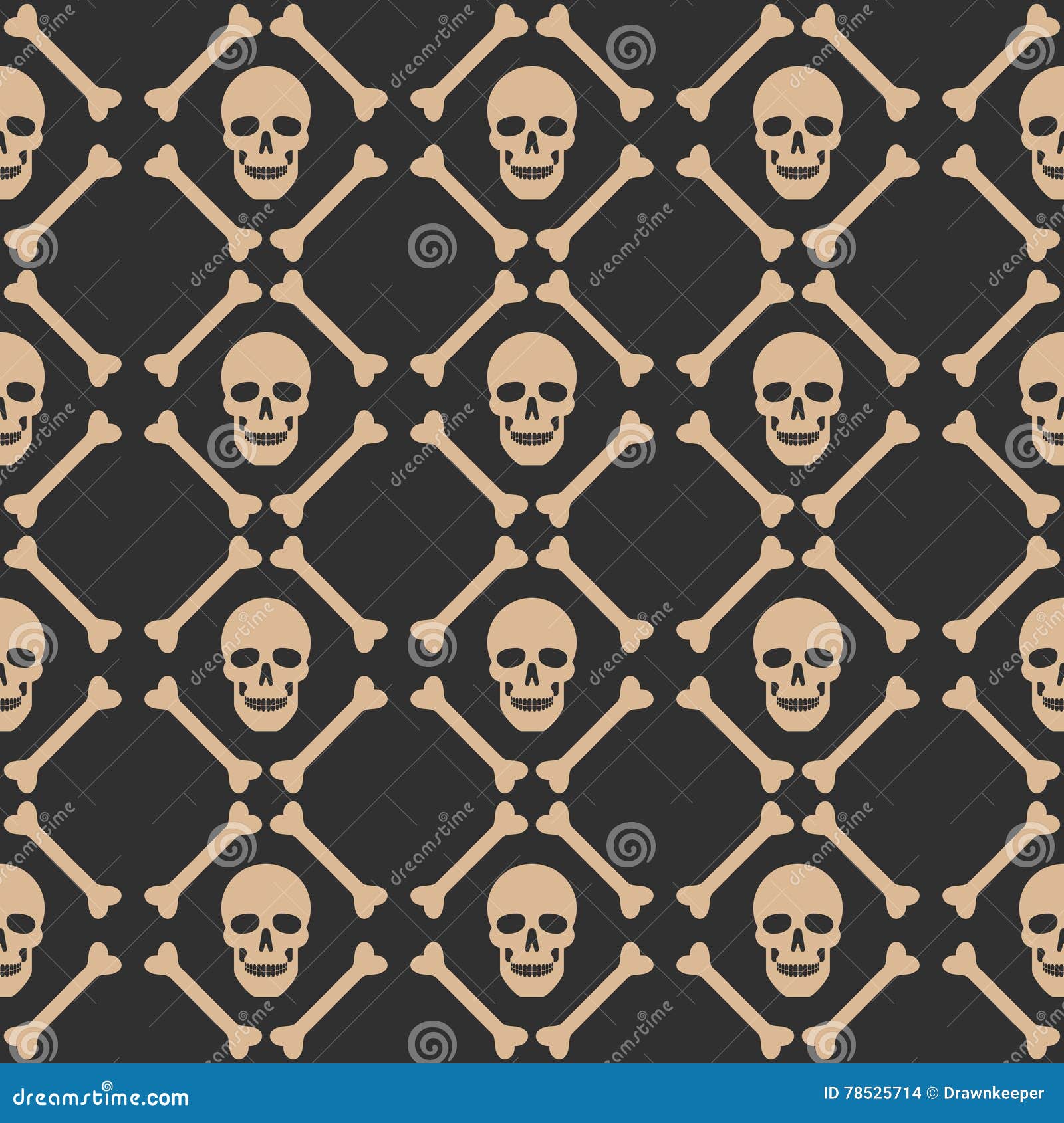 Skull Seamless Dark Pattern Stock Vector - Illustration of dead, symbol ...