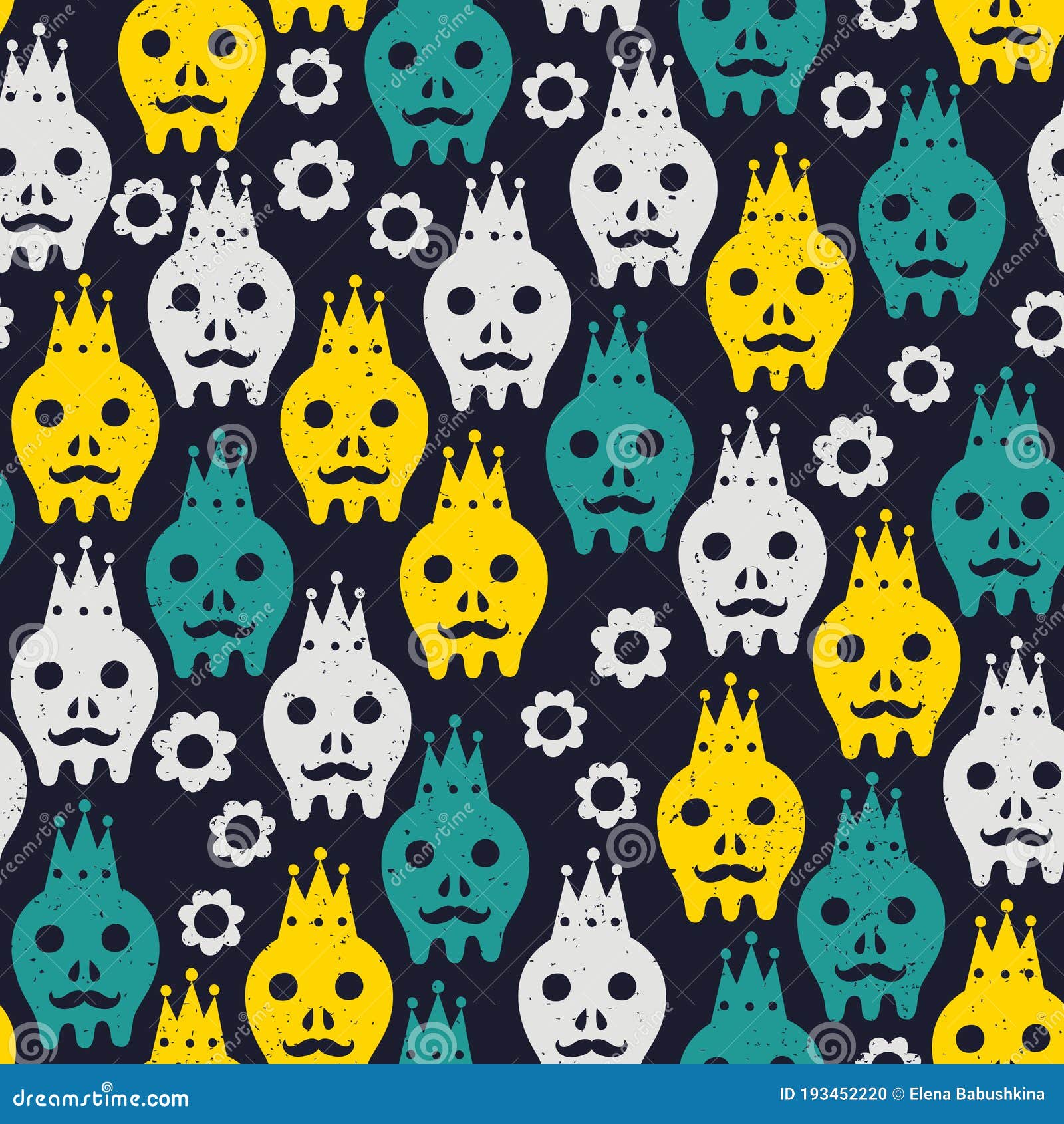 Skull Seamless Pattern. Vector Illustration Stock Vector - Illustration ...