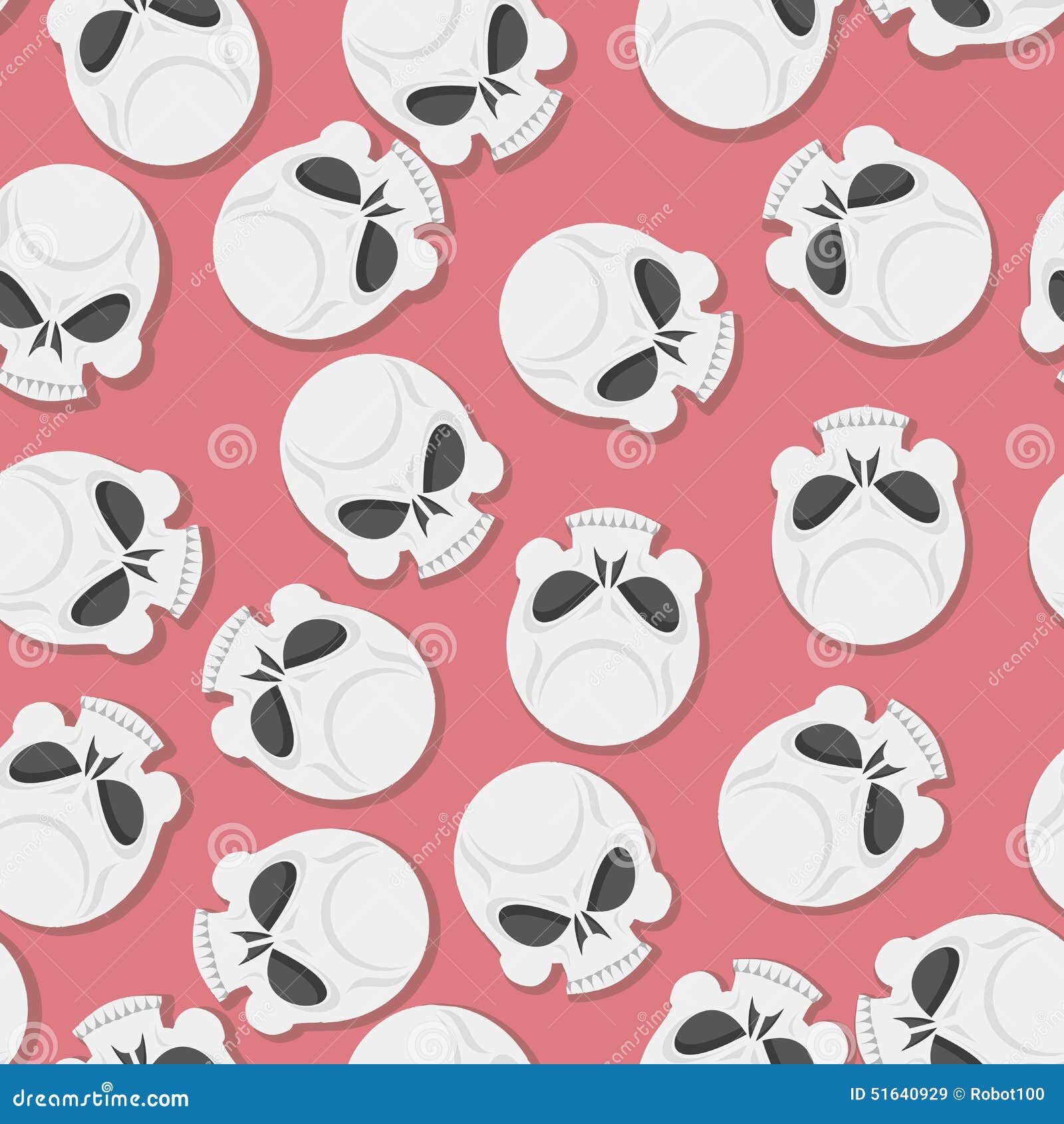 Skull Seamless pattern stock vector. Illustration of bone - 51640929