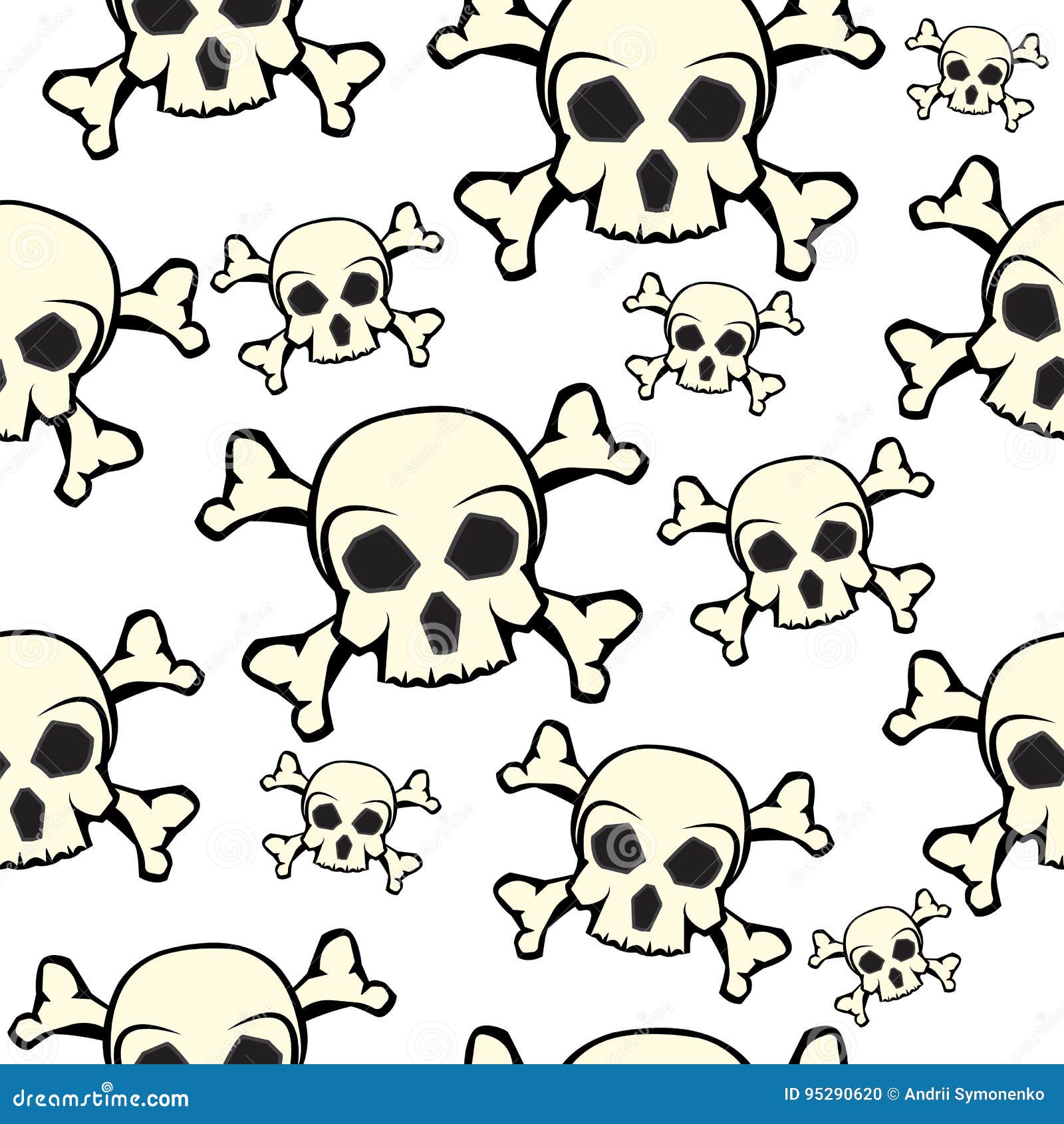 Skull Seamless Pattern. Vector Illustration Stock Vector - Illustration ...