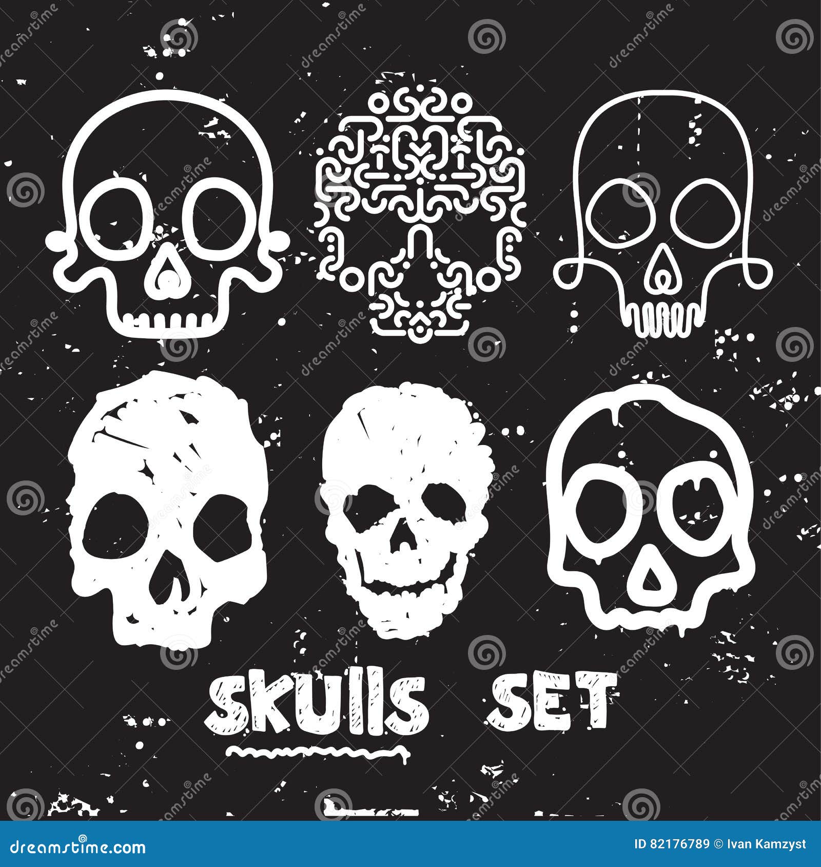 Skull set design element stock vector. Illustration of ancient - 82176789