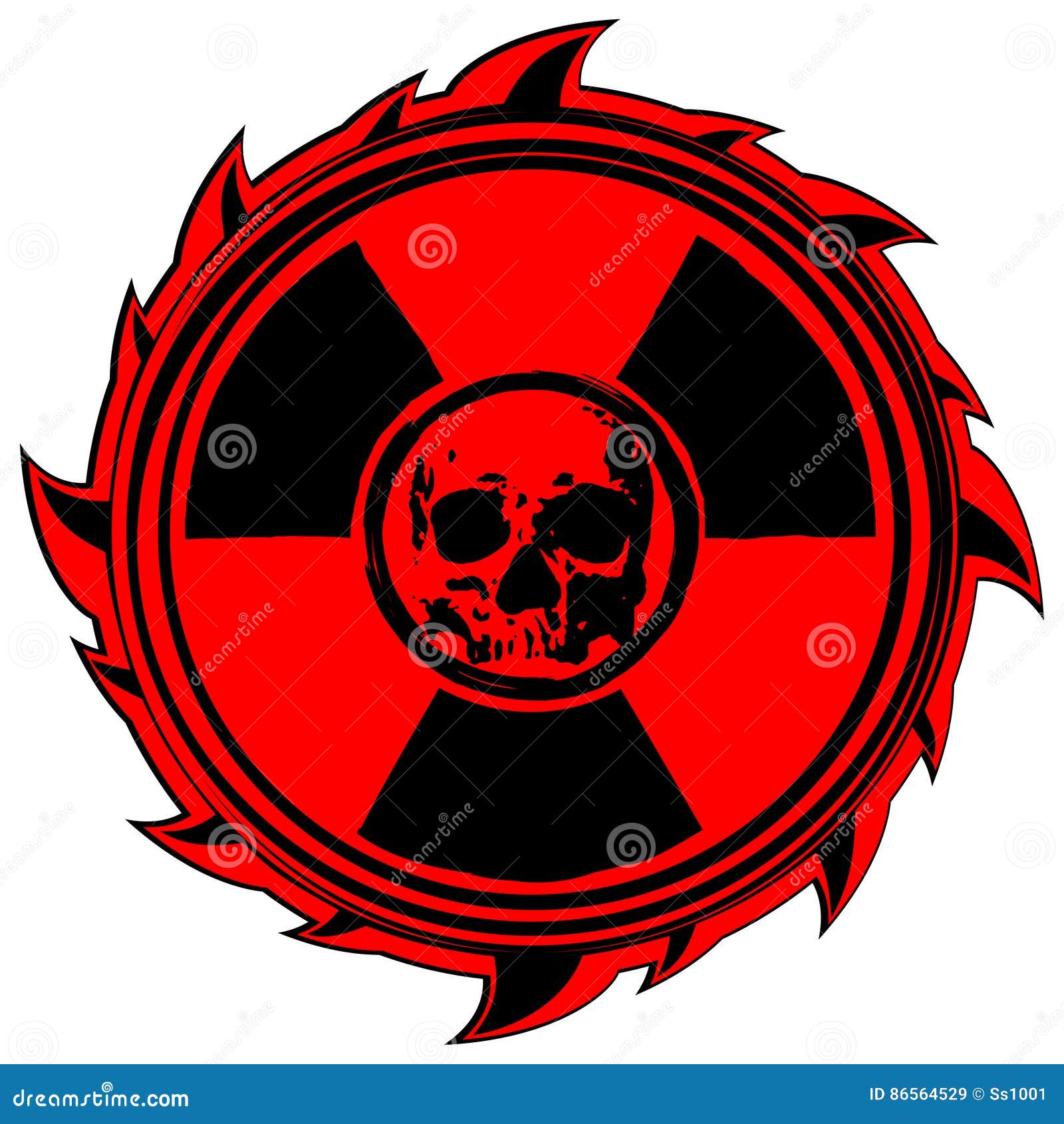 Skull sign radiation stock vector. Illustration of dirty - 86564529