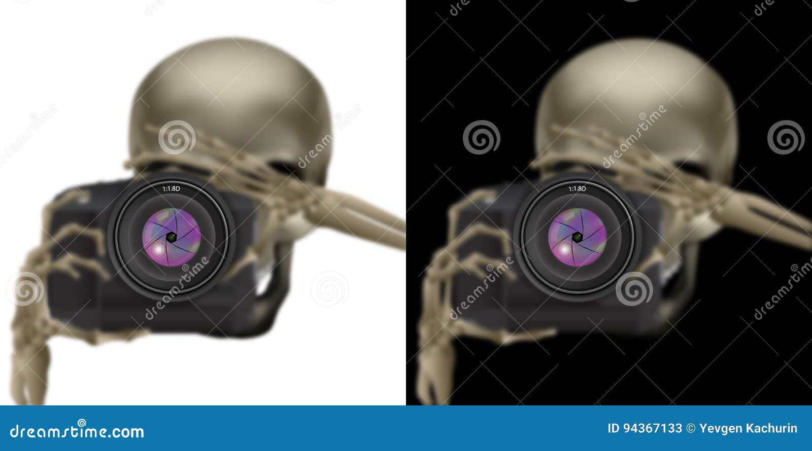 Skull Camera Photography Logo. Vector Illustration With A Horror Themed ...