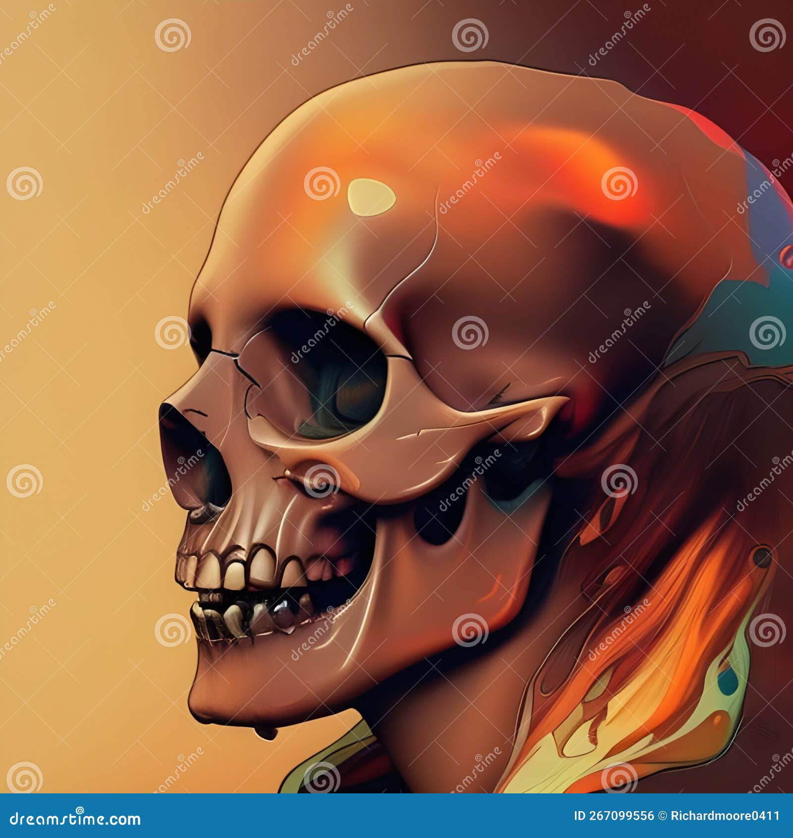 Skull stock illustration. Illustration of organ, head - 267099556