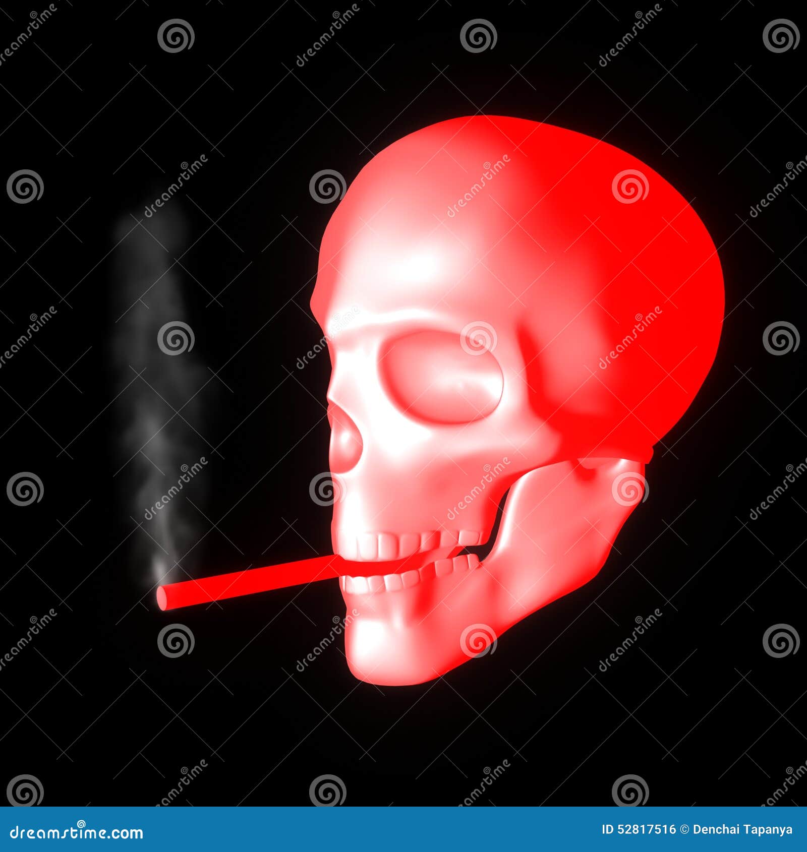 Skull smoking stock illustration. Illustration of destroy - 52817516