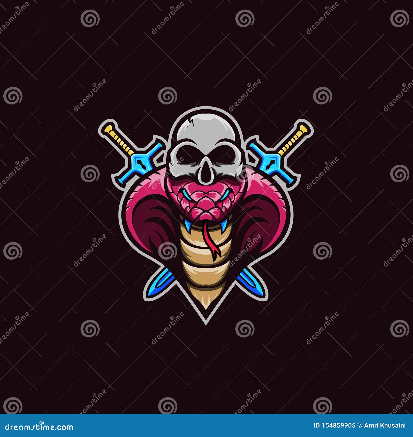 Skull snake vector stock vector. Illustration of sport - 154859905