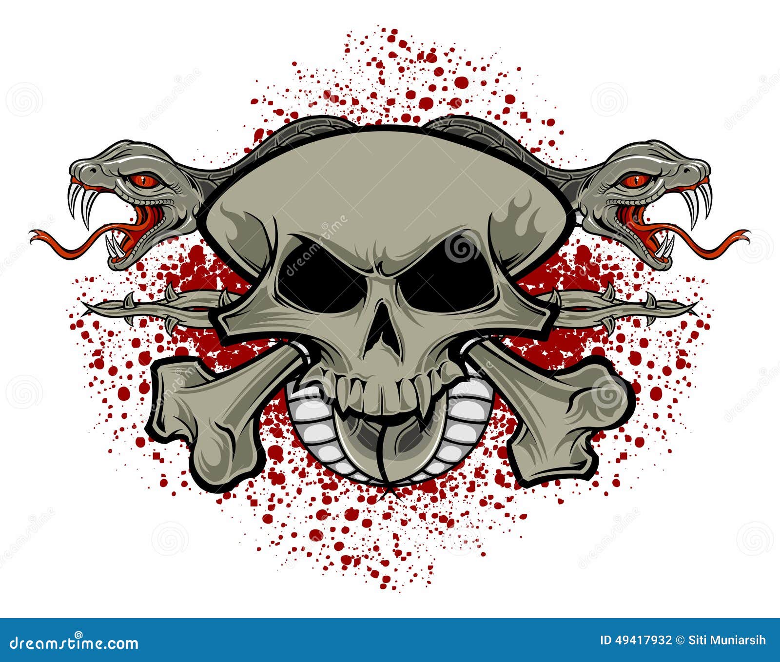 Skull And Snakes Royalty-Free Illustration | CartoonDealer.com #49417932