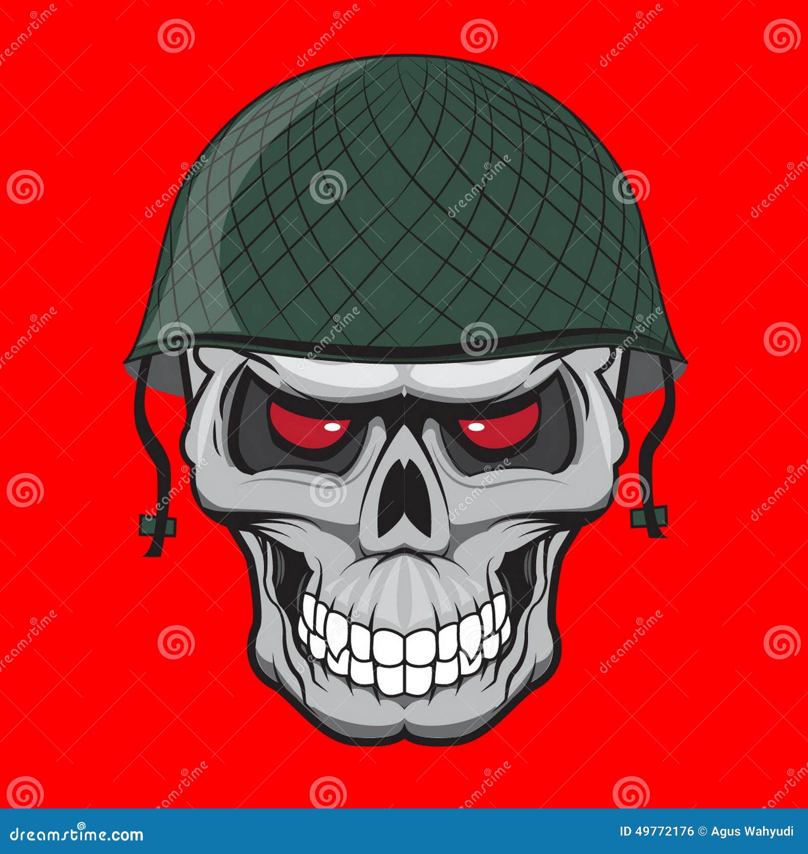 Skull Soldier And Awm Guns Cross Vector Illustration | CartoonDealer ...