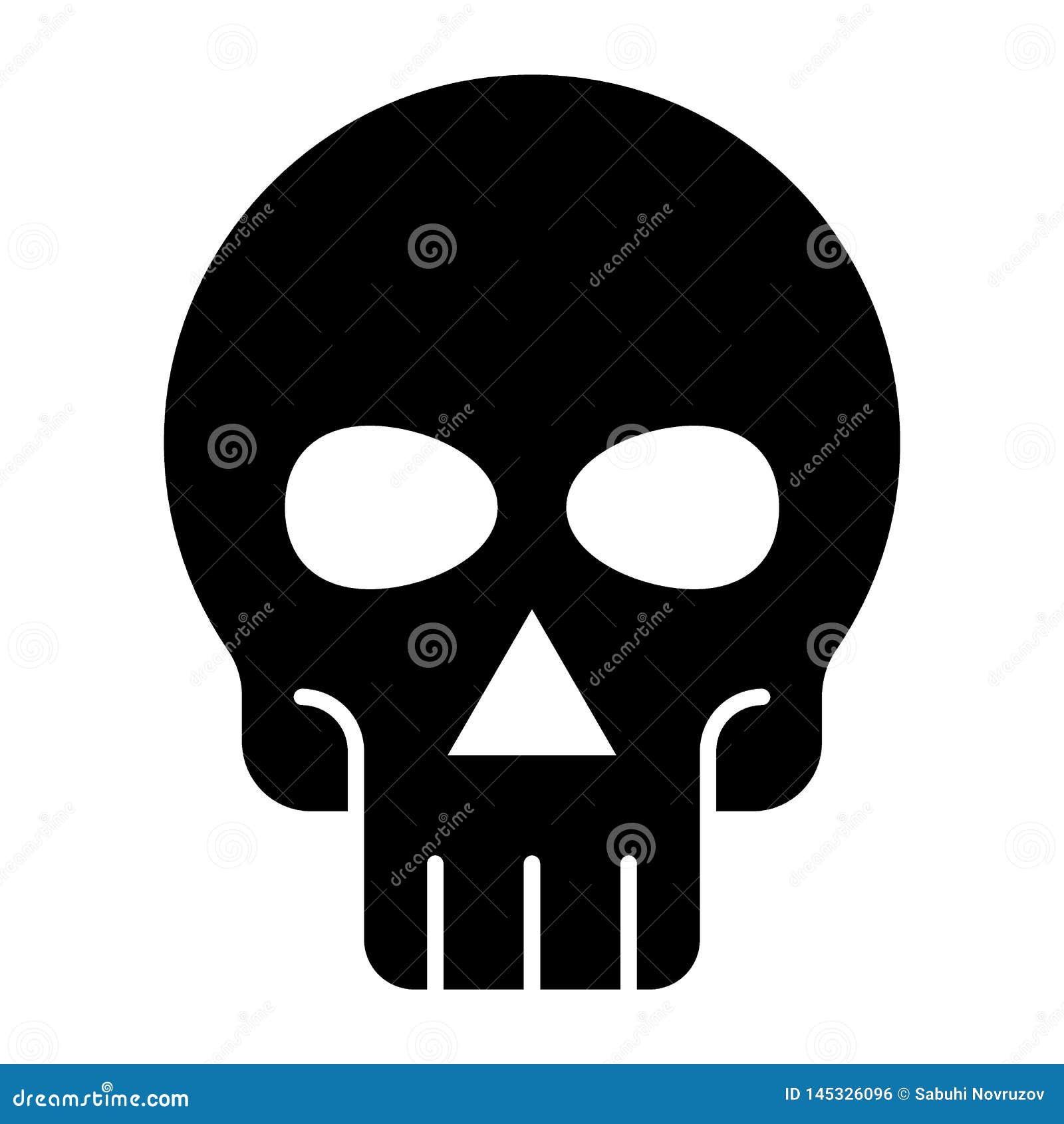 Skull Solid Icon. Skeleton Vector Illustration Isolated on White Stock ...