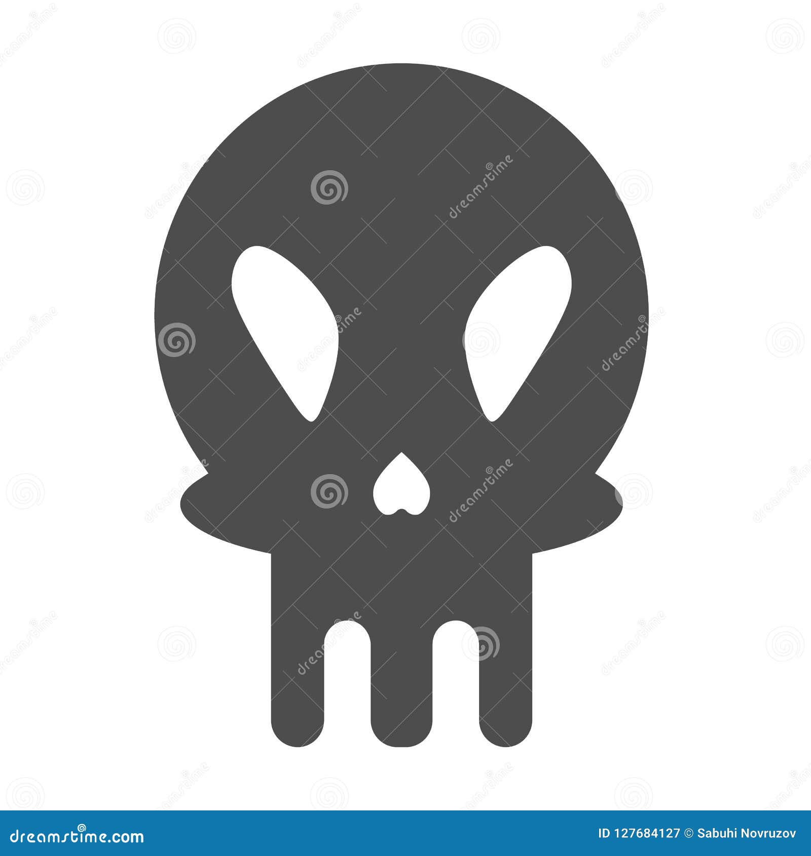 Skull Solid Icon. Skeleton Vector Illustration Isolated on White Stock ...