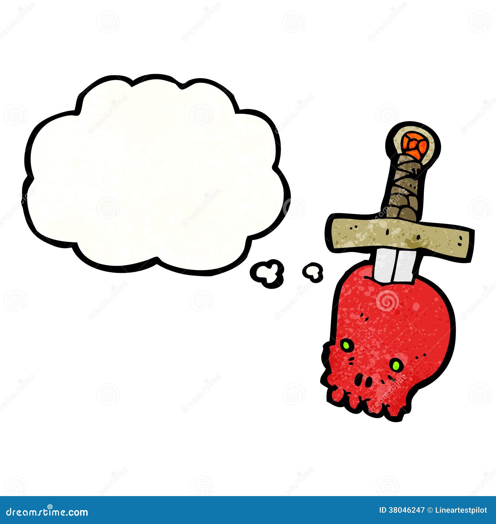 Skull and sword cartoon stock vector. Illustration of bubble - 38046247