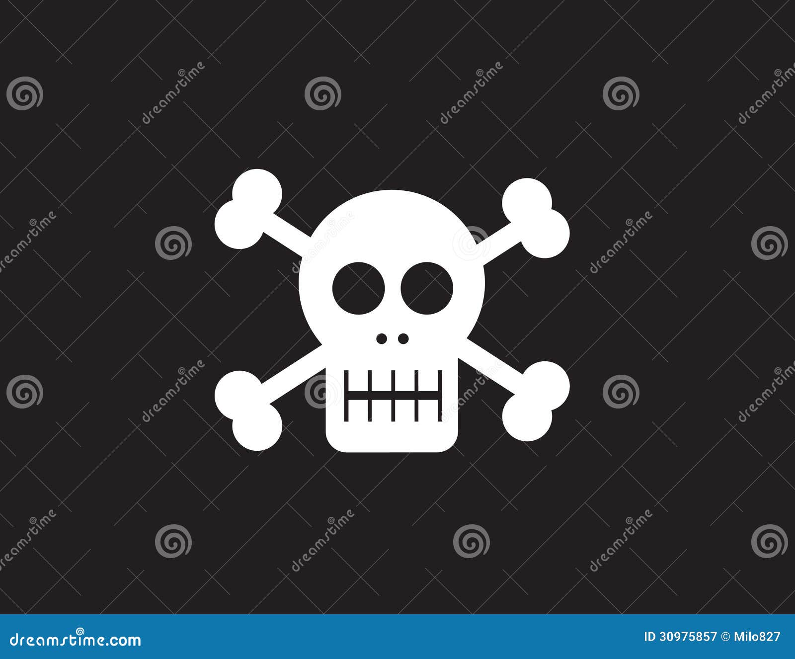 Skull Symbol stock vector. Illustration of cross, white - 30975857