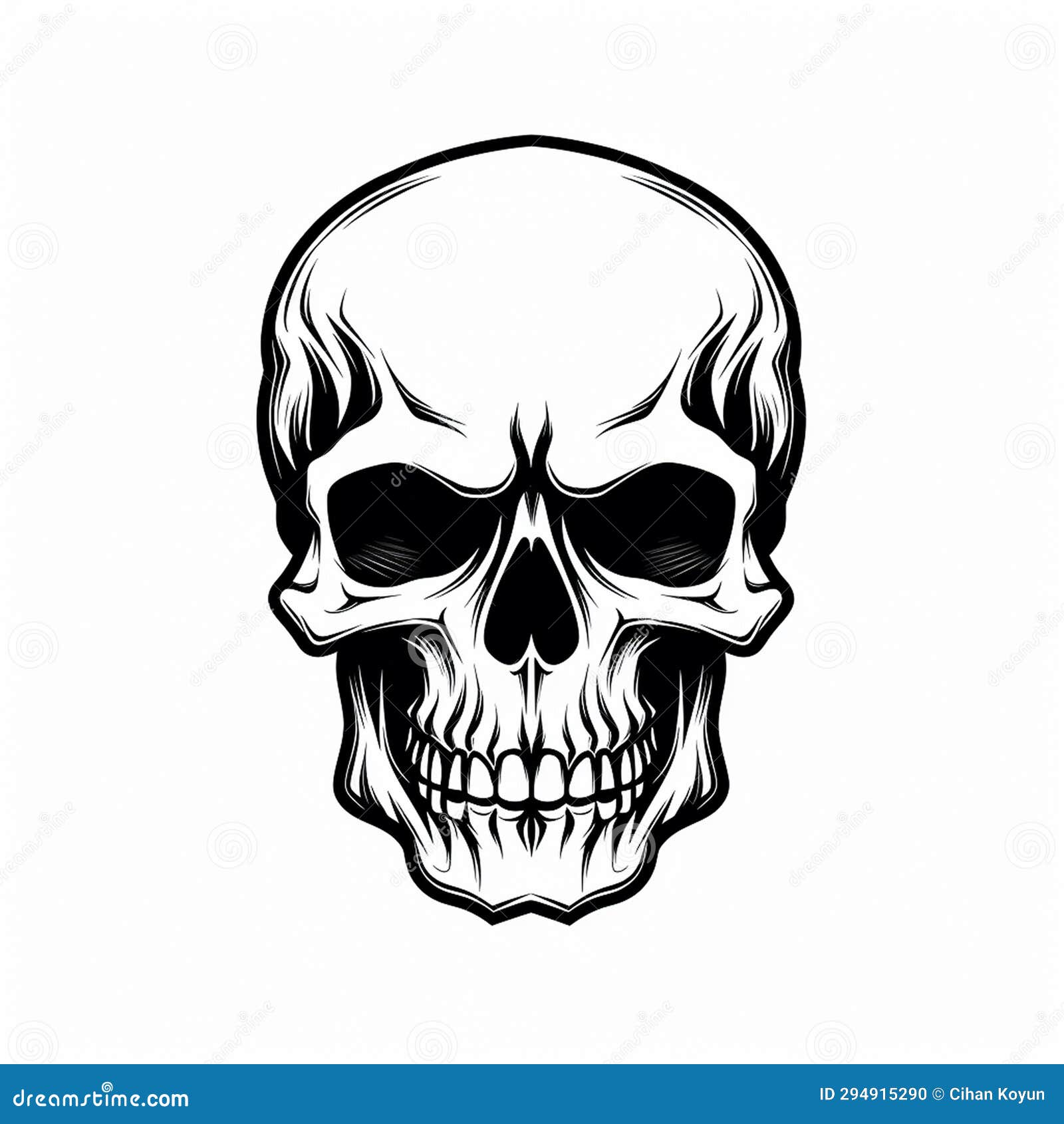Skull Symbol for Identity stock illustration. Illustration of teeth ...