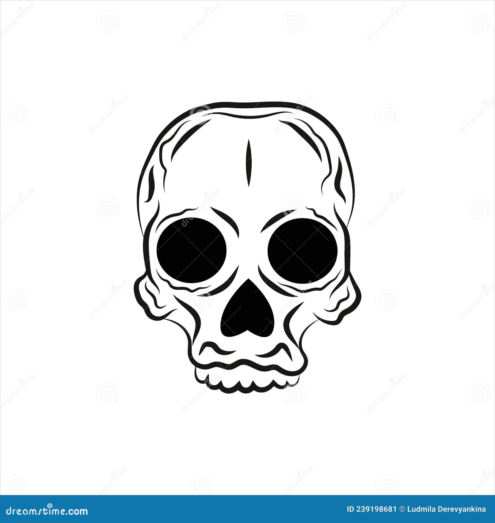 Skull Symbol Vector Illustration Isolated on White Background Stock ...