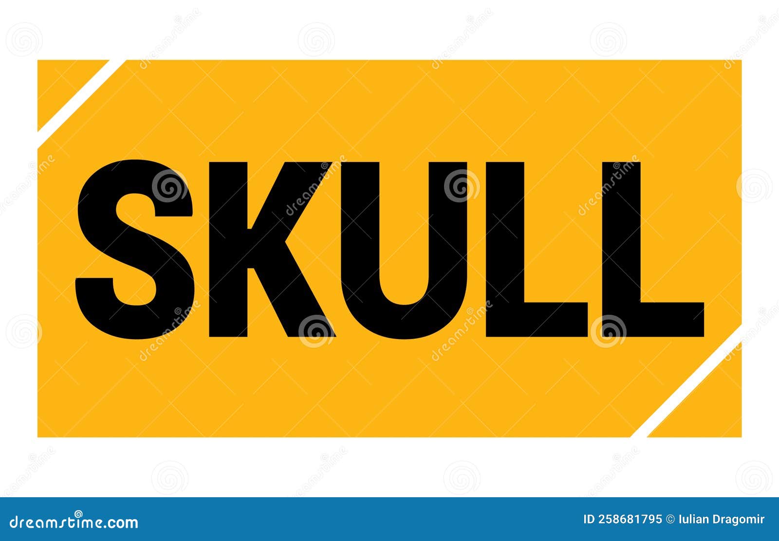 SKULL Text Written on Yellow-black Stamp Sign Stock Illustration ...