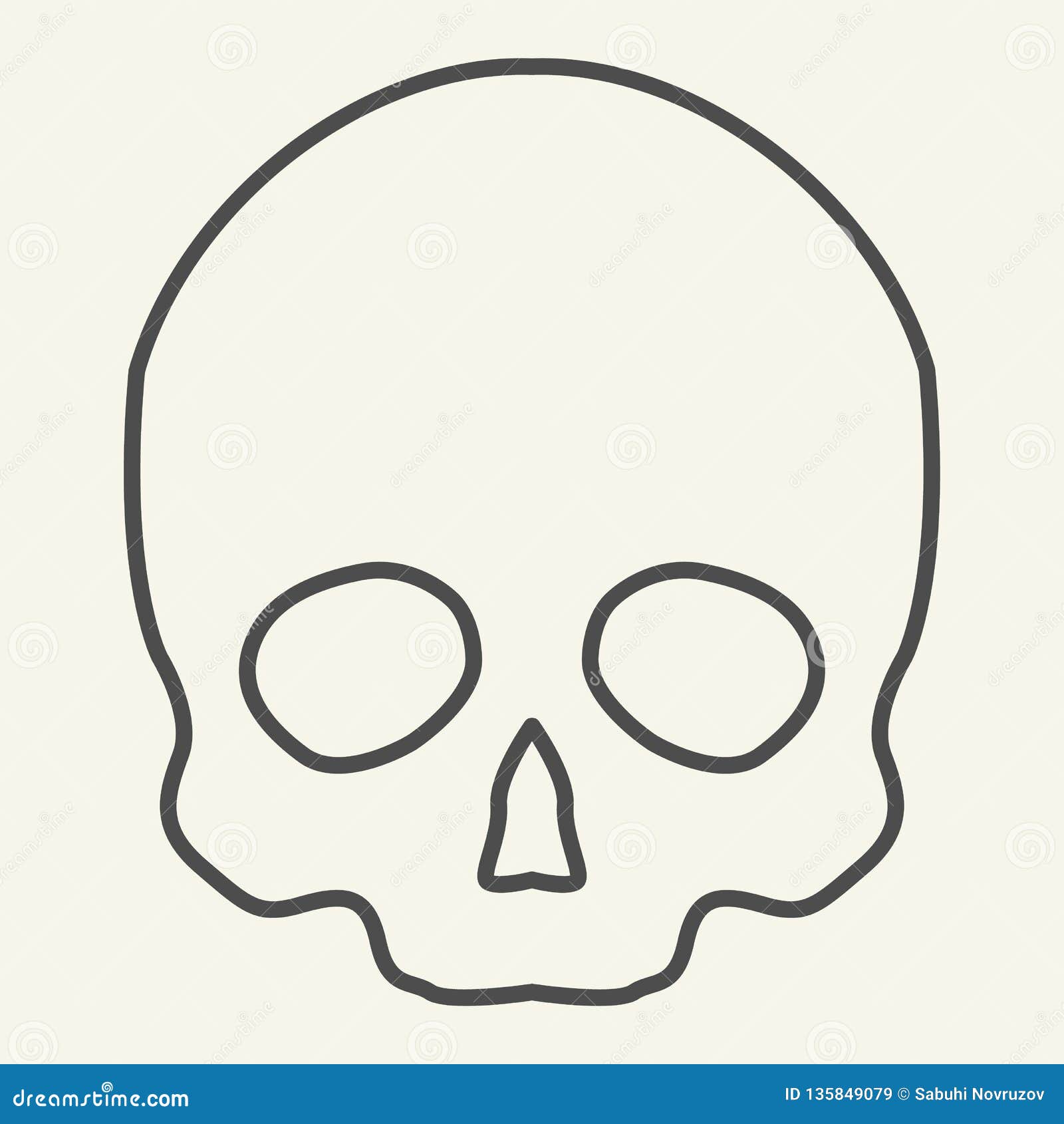 Skull Thin Line Icon. Danger Vector Illustration Isolated On White ...