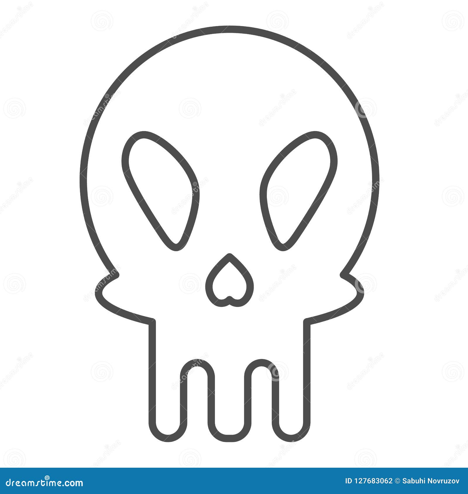 Skull Thin Line Icon. Skeleton Vector Illustration Isolated On White ...