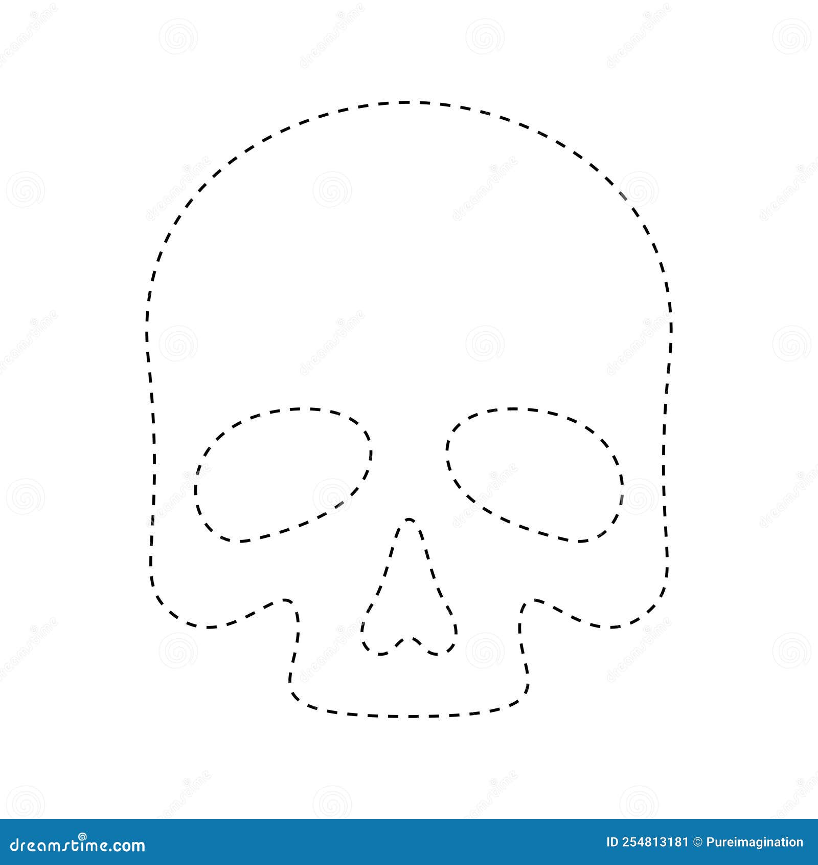 Skull Tracing Worksheet for Kids Stock Vector - Illustration of element ...