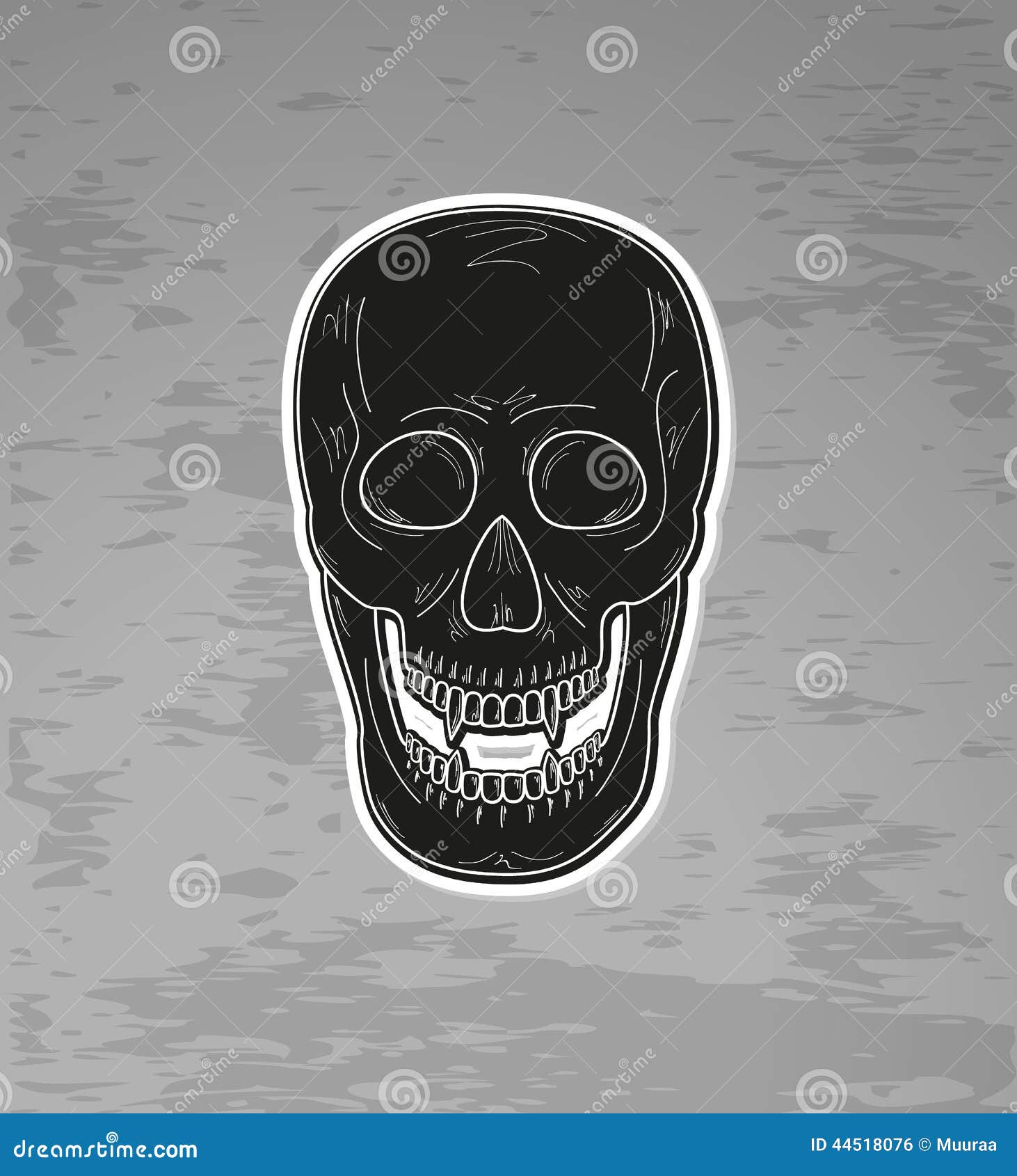 Skull With Vampire Teeth Vector Illustration | CartoonDealer.com #44518076
