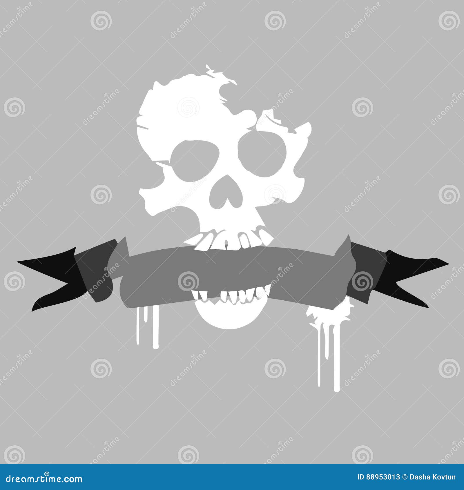 Skull Vector Dead Skeleton Halloween Illustration Cartoon Stock Vector ...