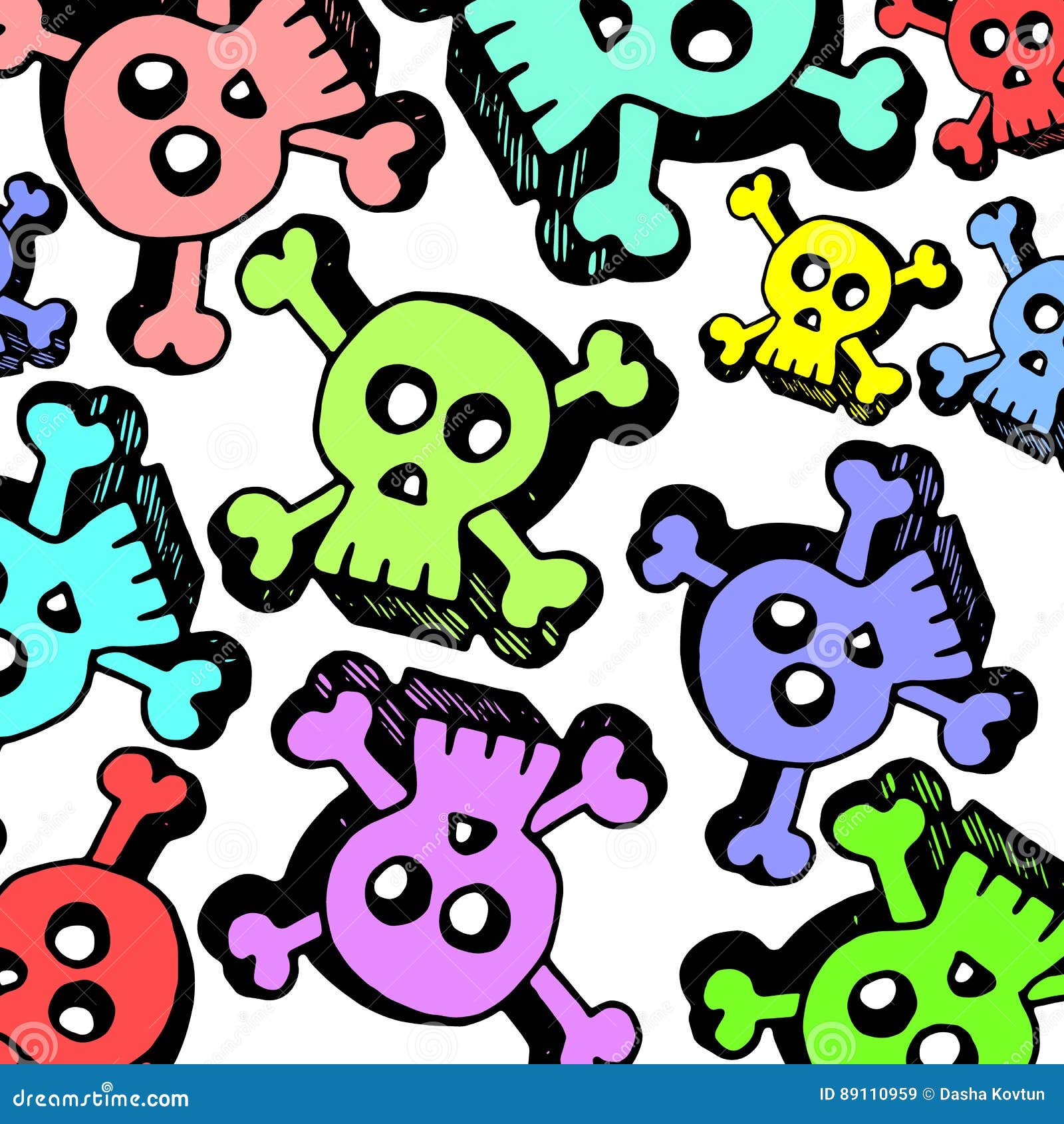 Skull Vector Dead Skeleton Halloween Illustration Cartoon Stock Vector ...