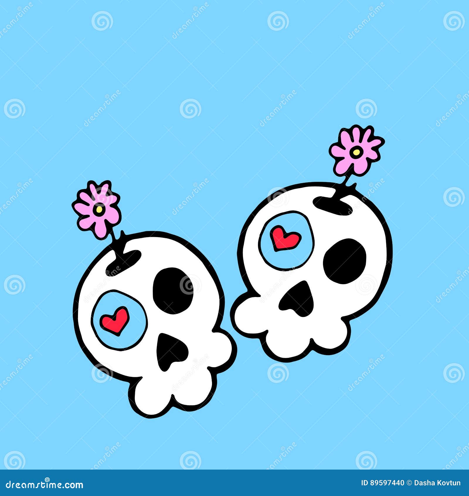 Skull Vector Dead Skeleton Halloween Illustration Cartoon Stock Vector ...