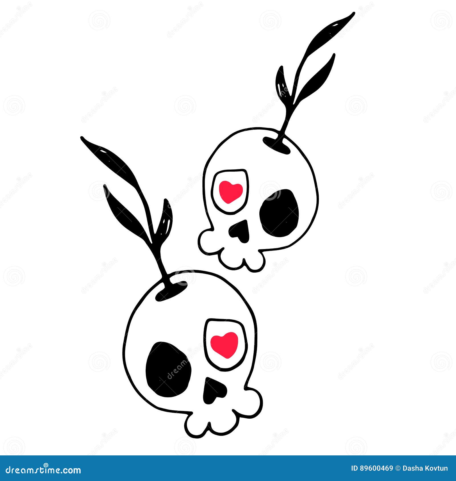 Skull Vector Dead Skeleton Halloween Illustration Cartoon Stock Vector ...