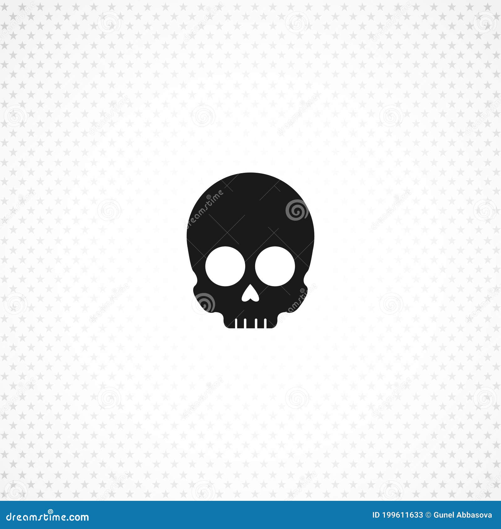 Skull vector icon stock vector. Illustration of head - 199611633