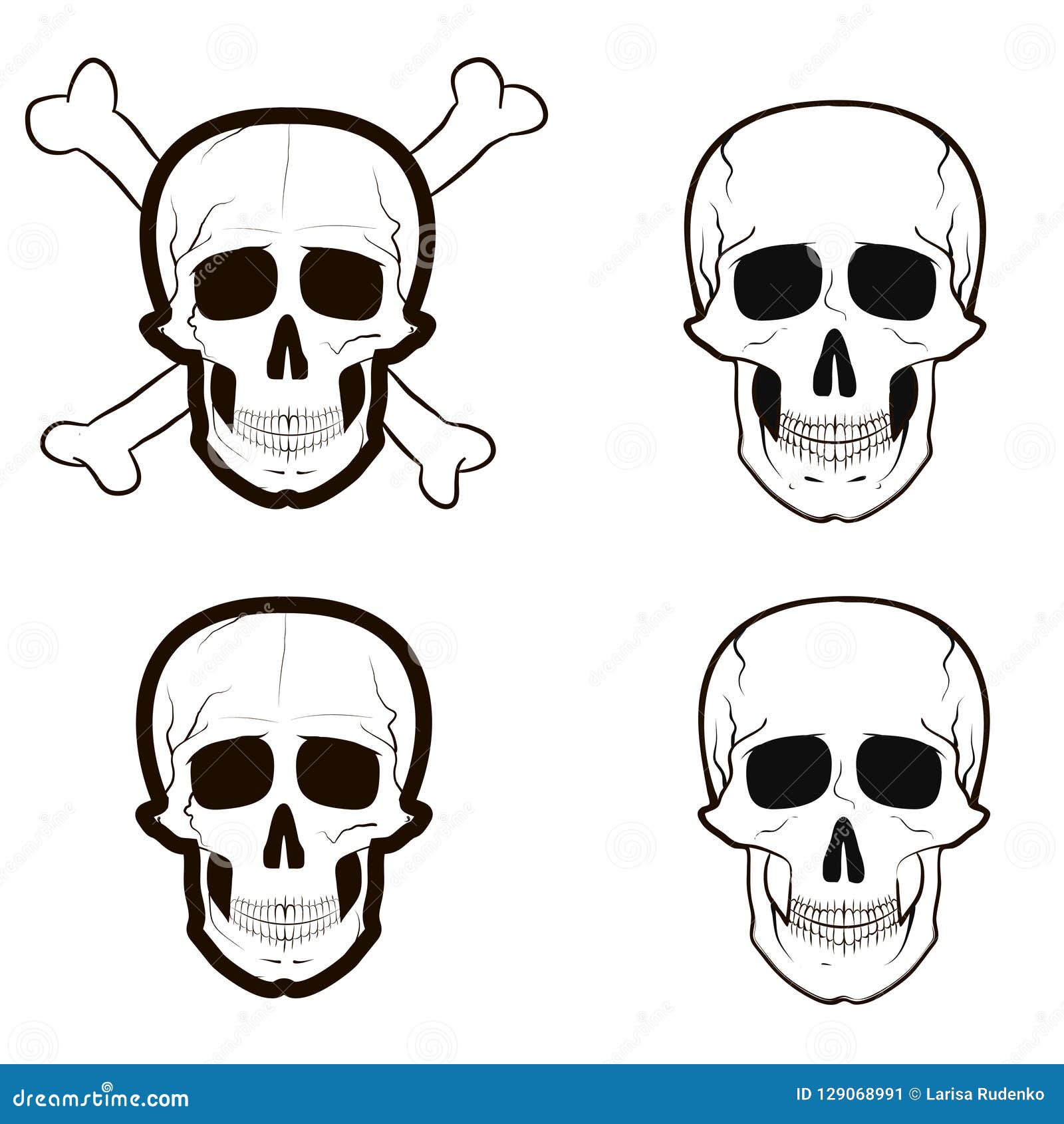 Skull Vector Illustration, Skull and Bones Stock Illustration ...