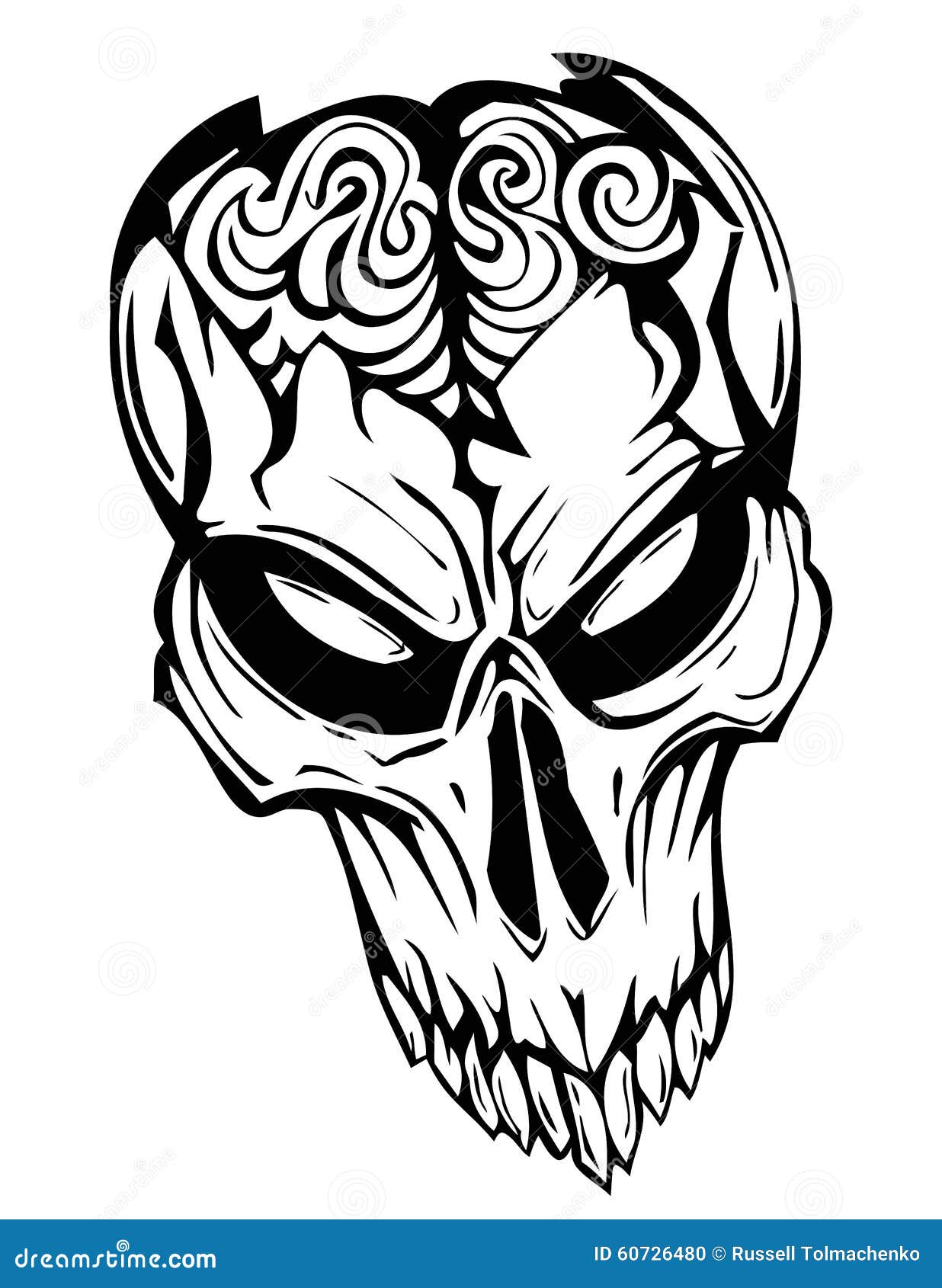 Skull vector stock vector. Illustration of symbol, design - 60726480