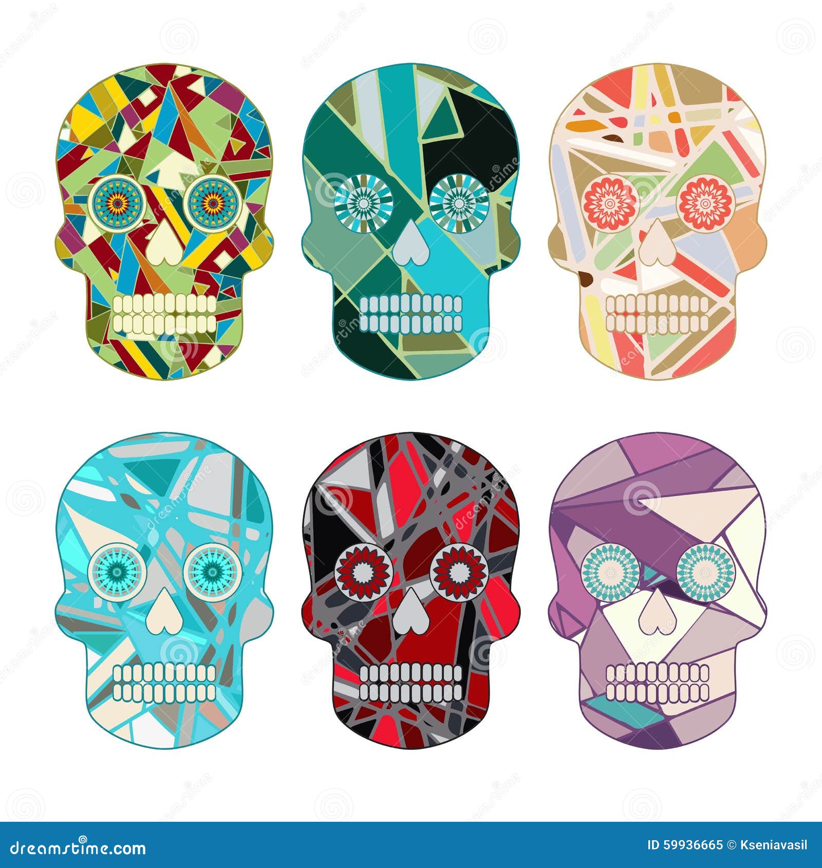 Skull Vector Set stock vector. Illustration of purple - 59936665