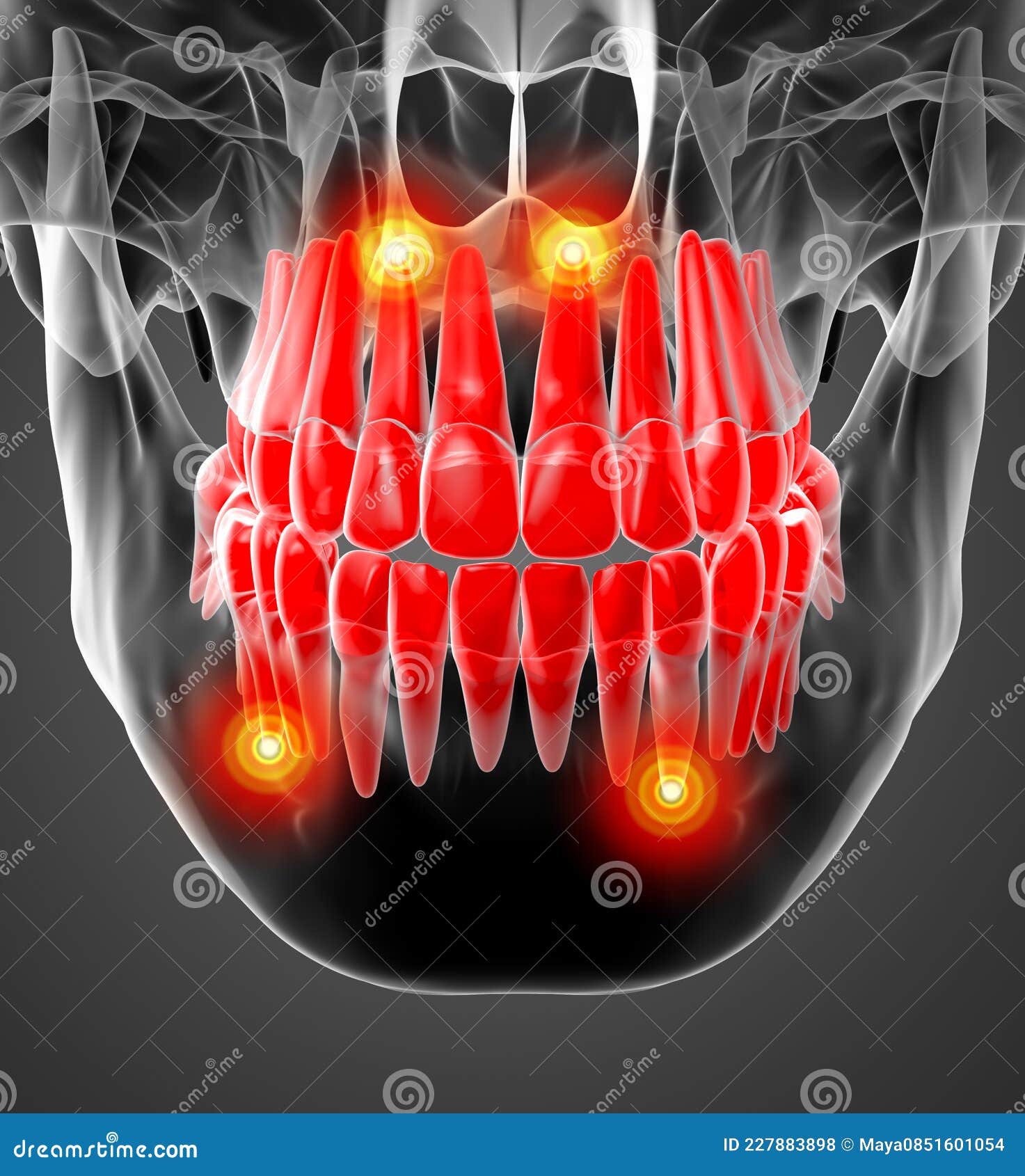 3D Rendering Illustration of Teeth Stock Illustration - Illustration of ...